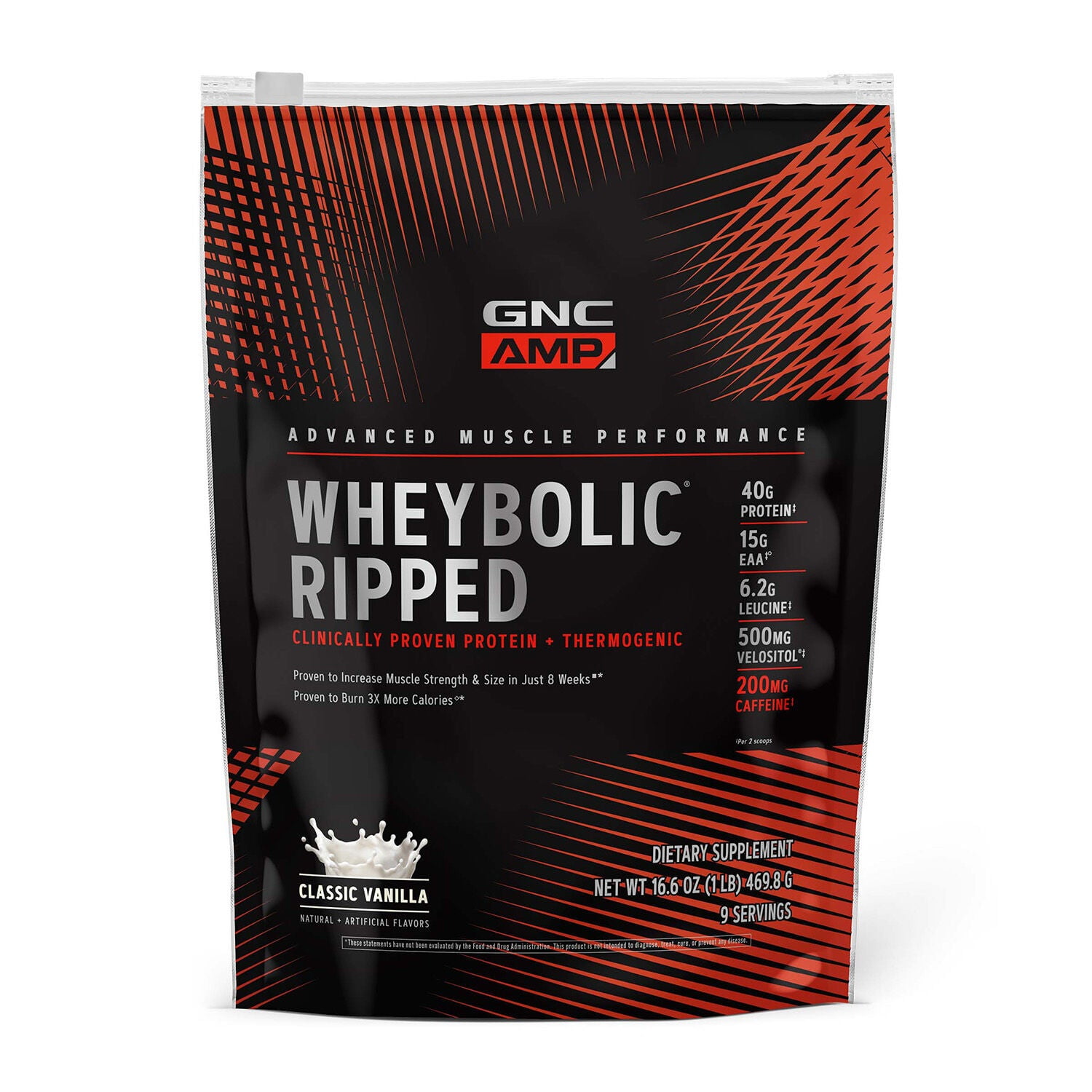 GNC AMP Wheybolic Ripped Clinically Proven Protein Powder & Thermogenic ...