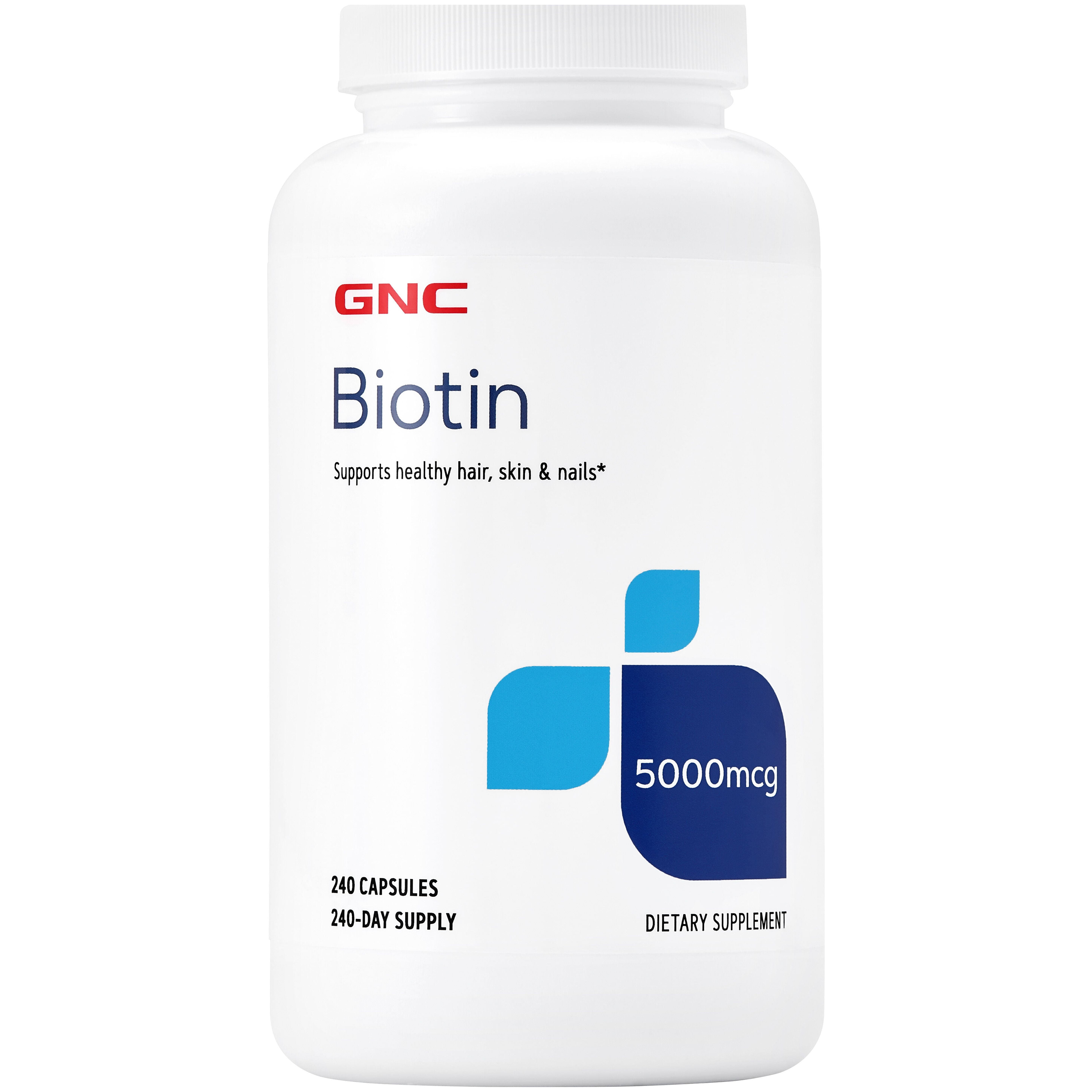 GNC Biotin 5000mcg | Supports Healthy Hair, Skin, & Nails | 240 Count ...