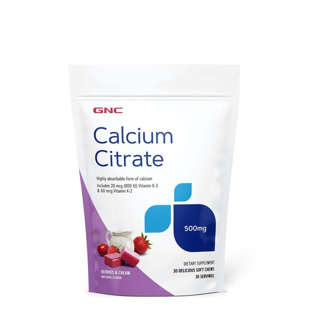 GNC Calcium Citrate 500mg Soft Chews | Highly Absorbable Form of ...