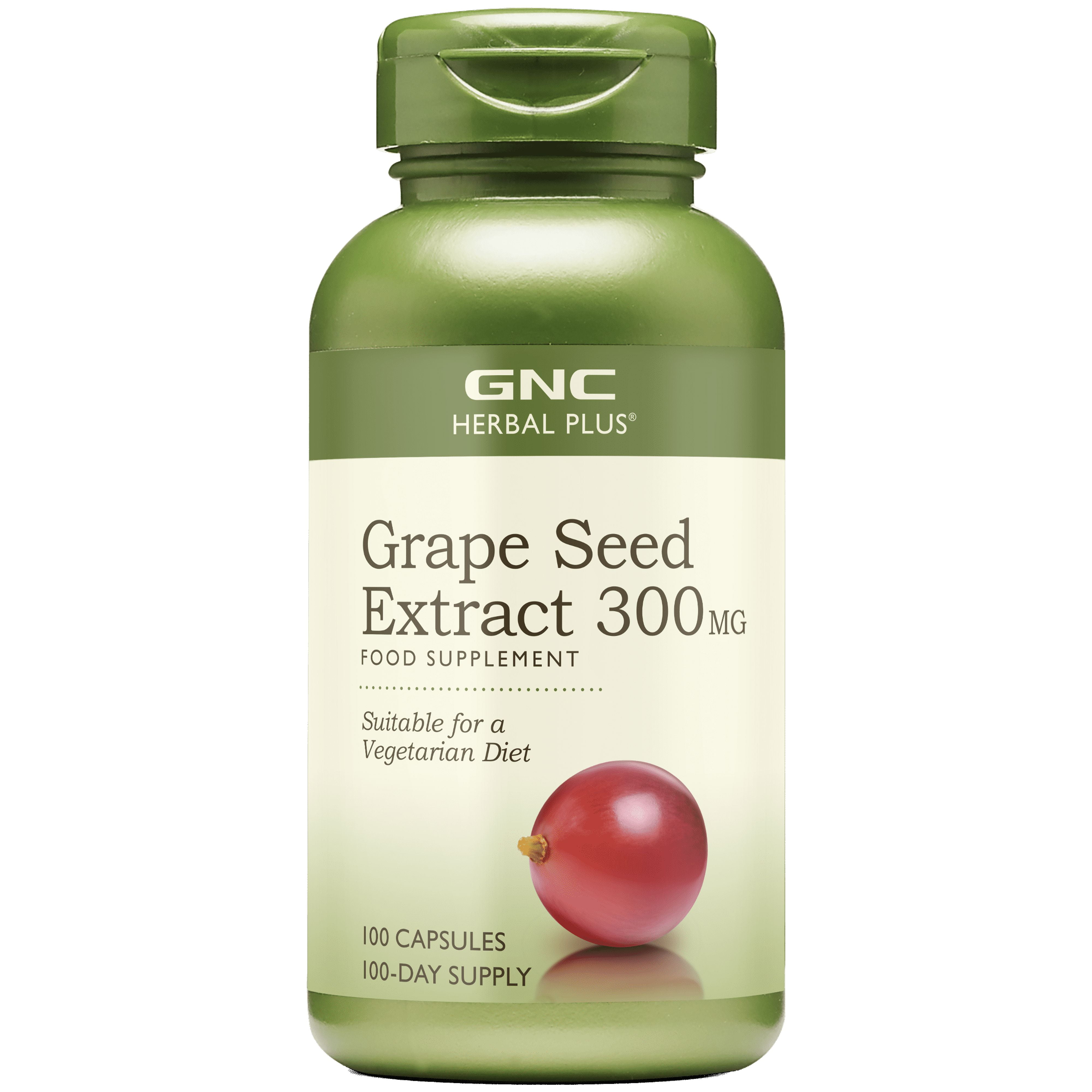 GNC Herbal Plus Natural Grape Seed Extract 300mg Tablets | Antioxidant ...