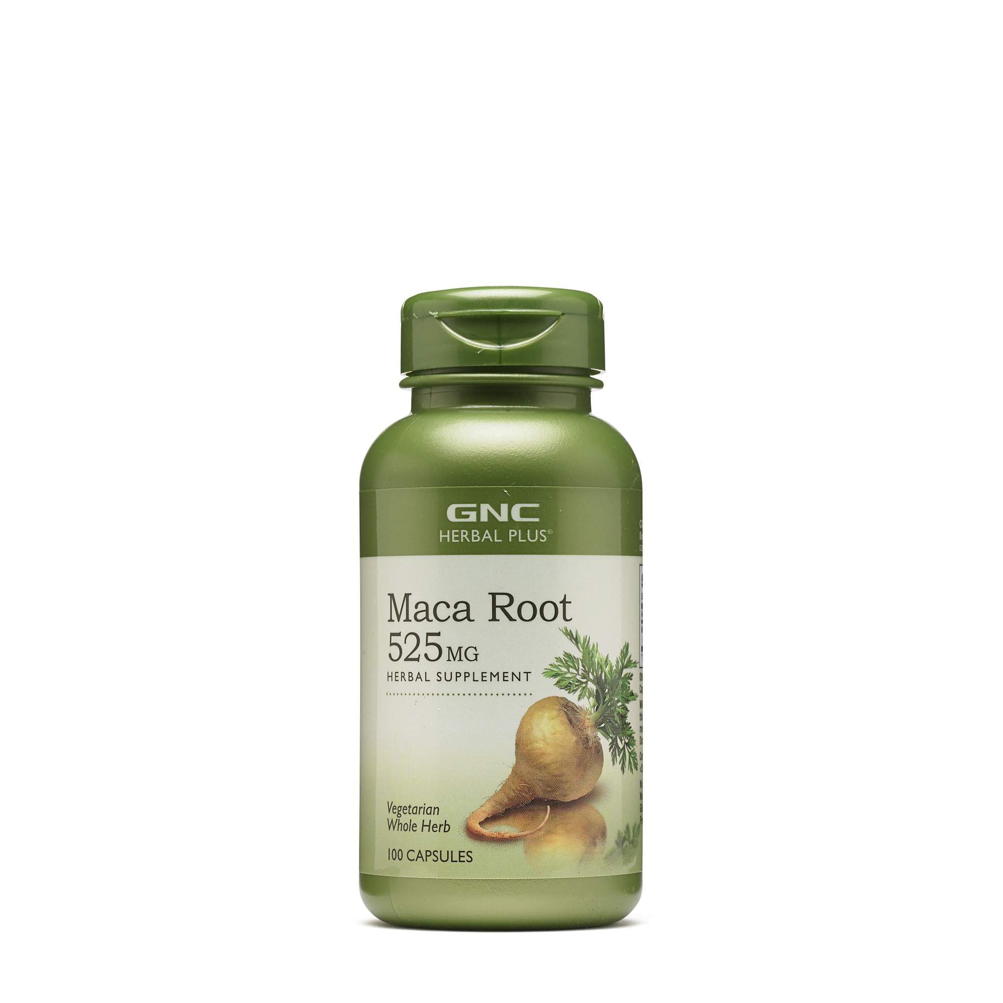 GNC Herbal Plus Maca Root 525mg, 100 Vegetarian Capsules, Supports ...