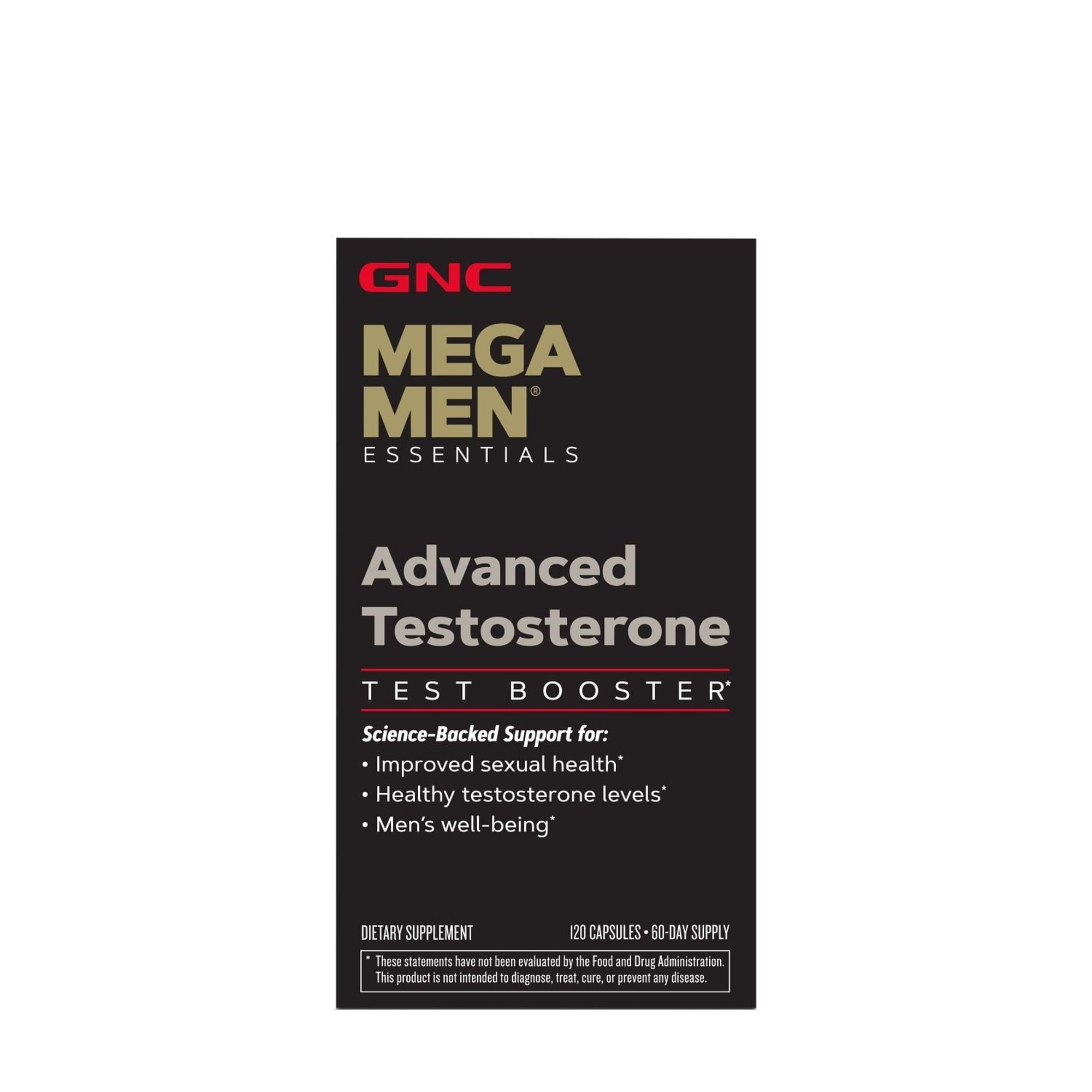 GNC Mega Men Advanced Testosterone, 60 Count, Capsule Form, 30 Day ...