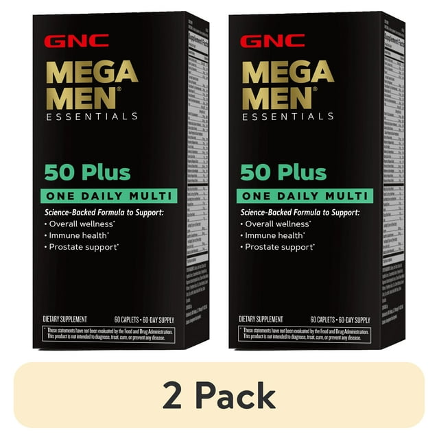 (2 pack) GNC Mega Men 50 Plus Multivitamin | Antioxidants | Heart ...