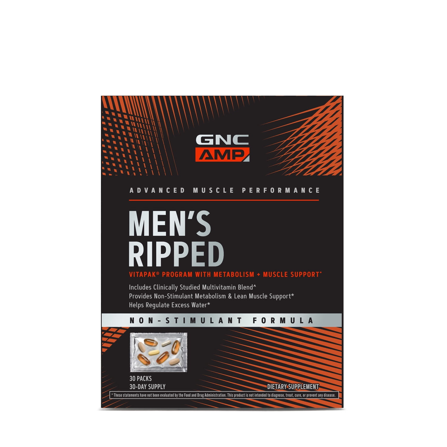 GNC Men's Ripped Non-Stimulant Formula | 30 Servings - Walmart.com