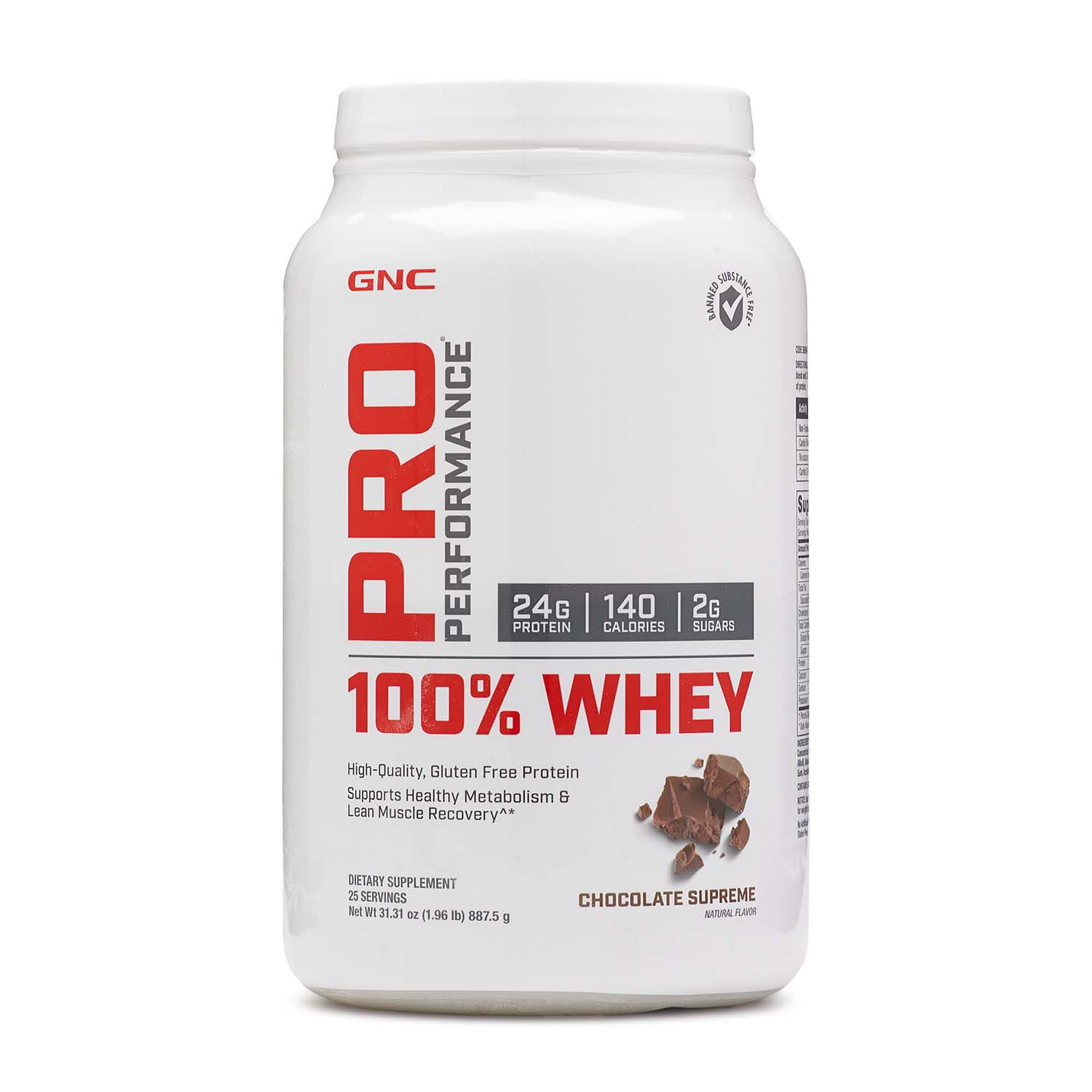 GNC Pro Performance 100% Whey Protein Powder - Chocolate Supreme, 25 ...