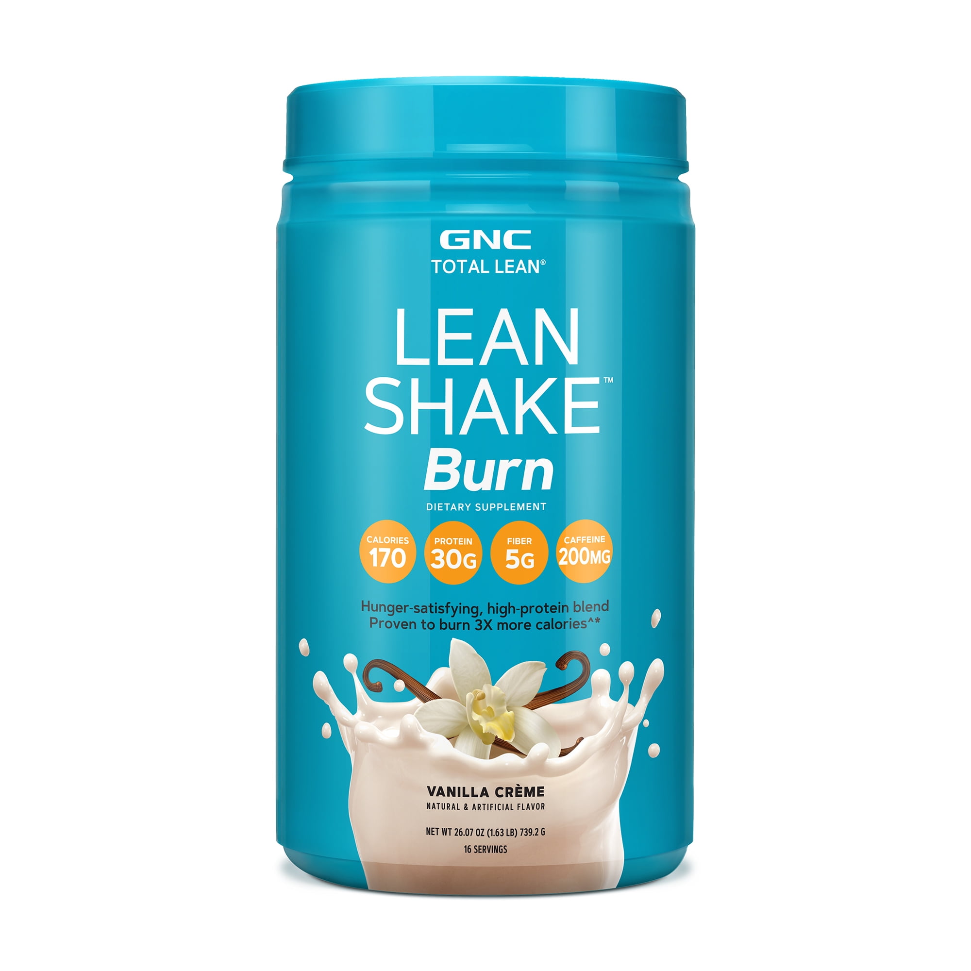 GNC Lean Shake Burn Meal Replacement Powder with Caffeine, Vanilla ...
