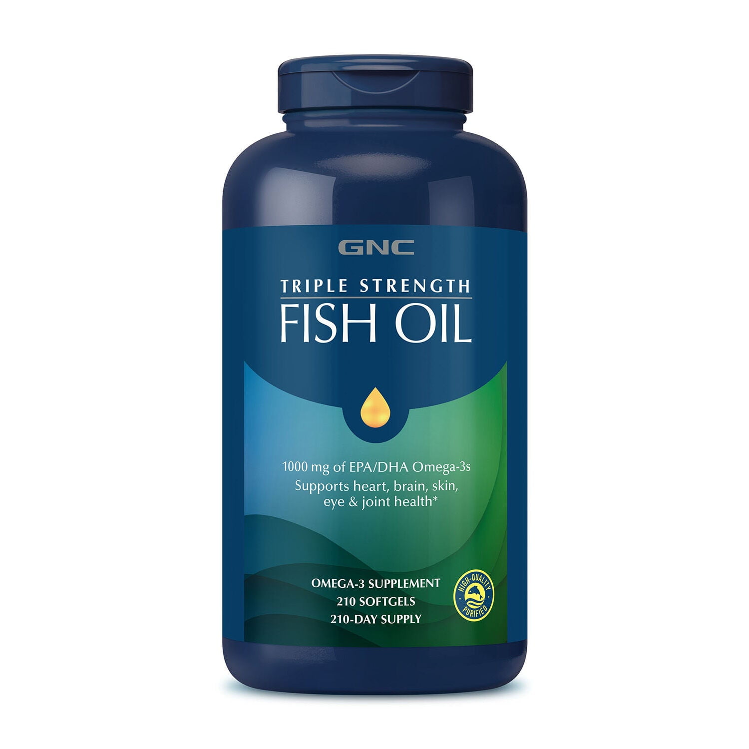 GNC Triple Strength Fish Oil Omega 3 Supplement Ultra Concentrated ...