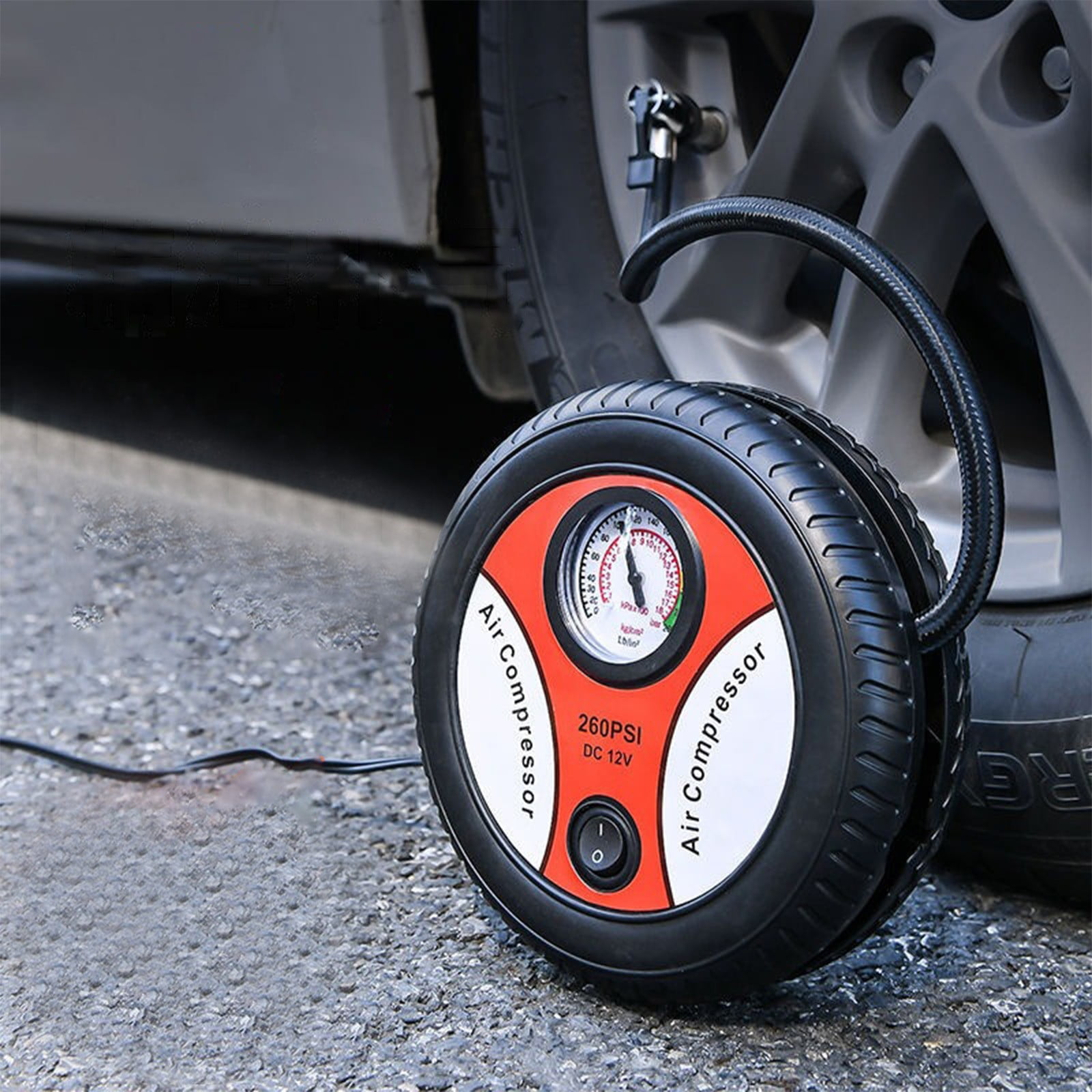 GNFQXSS 260PSI Tire Inflator Portable A-ir Compressor A-ir Pump for Car ...