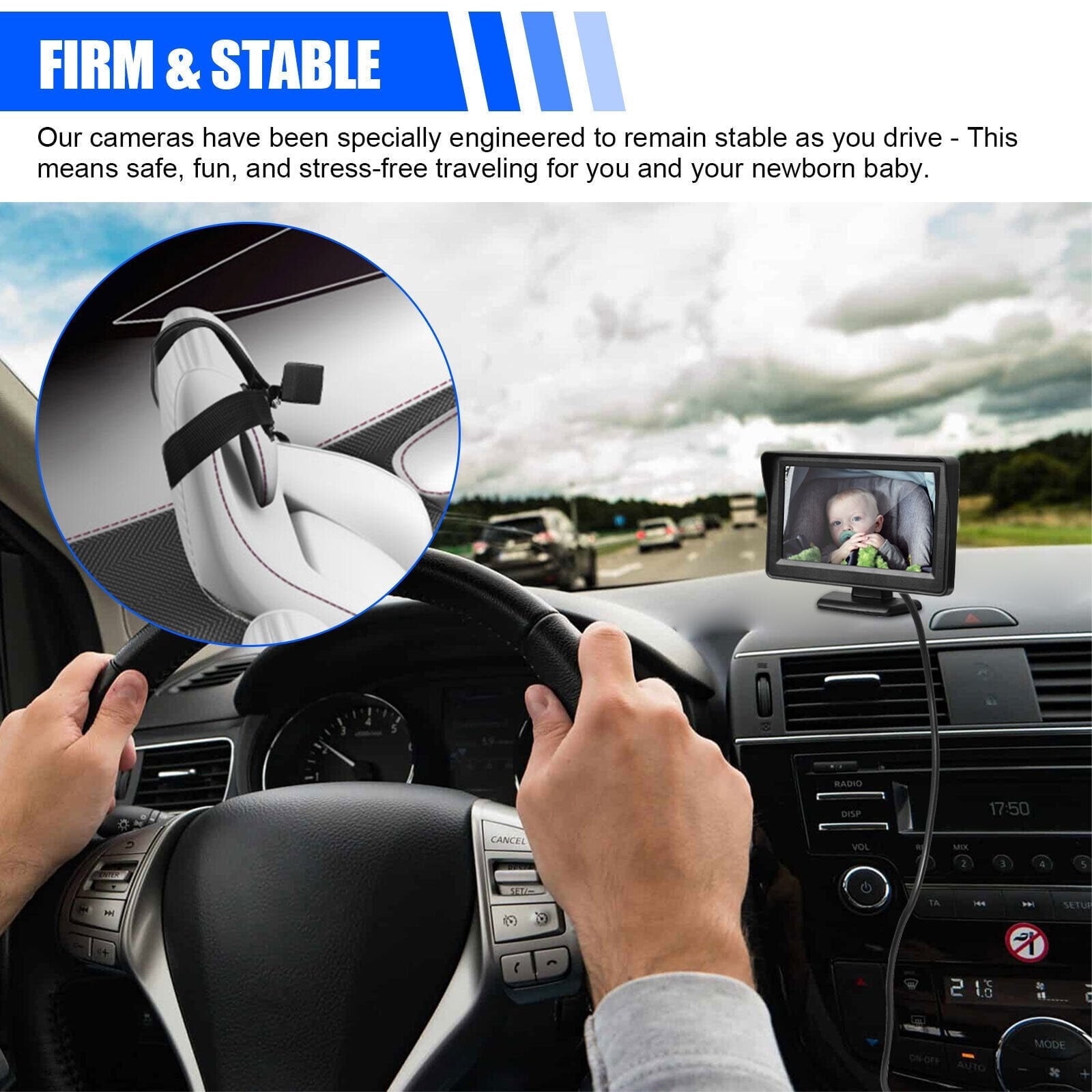 GNFQXSS 4.3 Inch Car Rear View Camera with Night Vision HD Display Baby ...