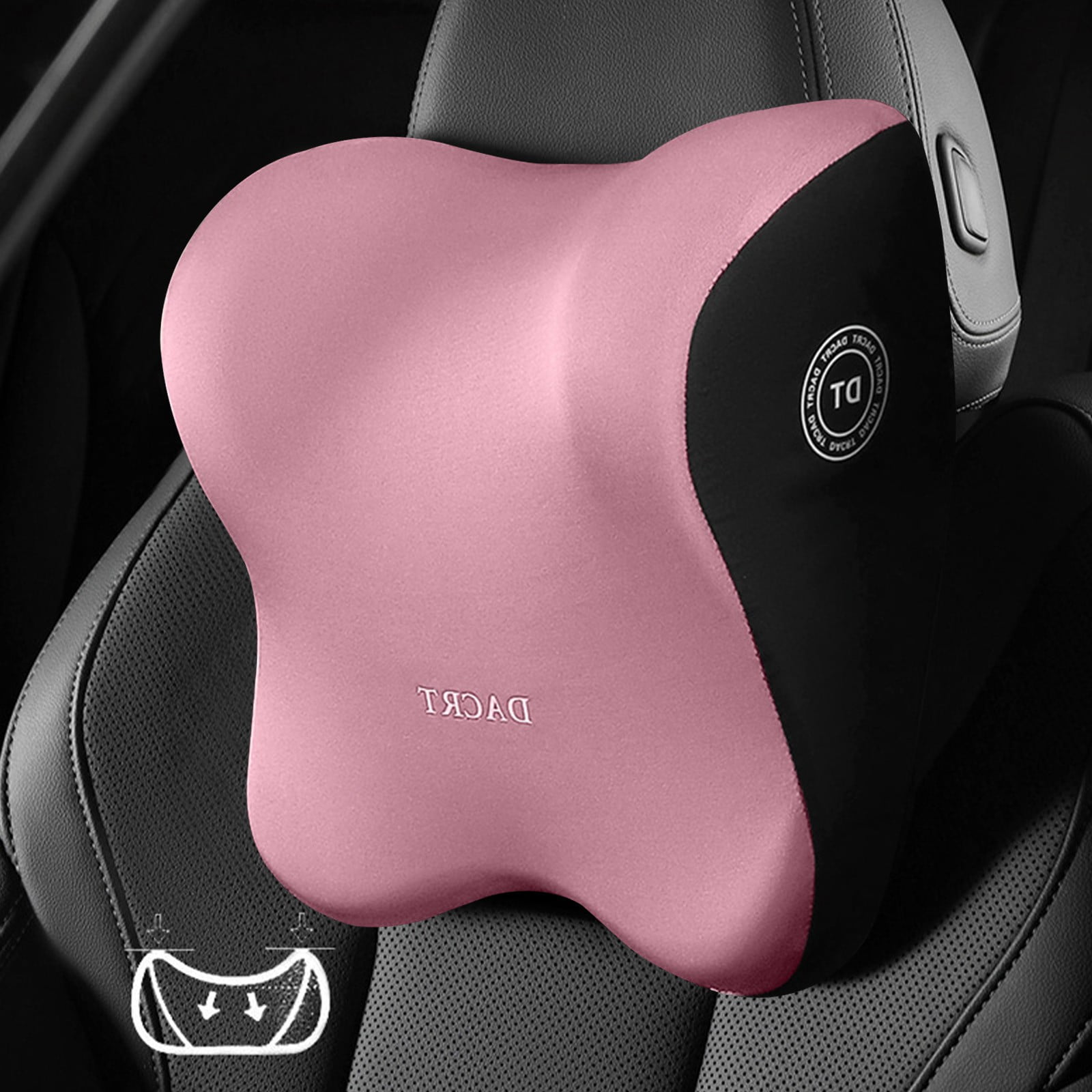 GNFQXSS Memory Foam Car Neck Pillow Protective Lumbar Back Support ...