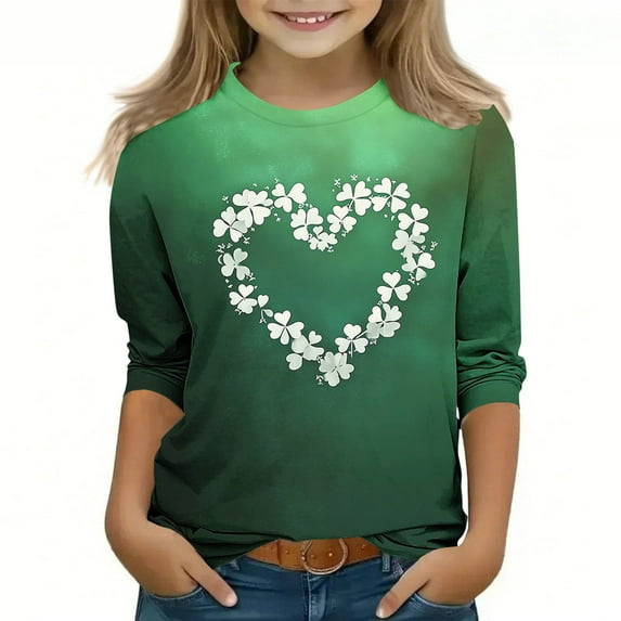 GNFQXSS St Patricks Day Kids Tunic Crew Neck Relaxed Sleeve Soft ...
