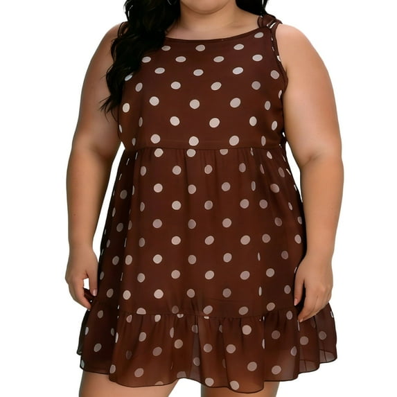 GNFQXSS Women's Printed Strap Mini Dress Pull On Classic Casual Wear ...