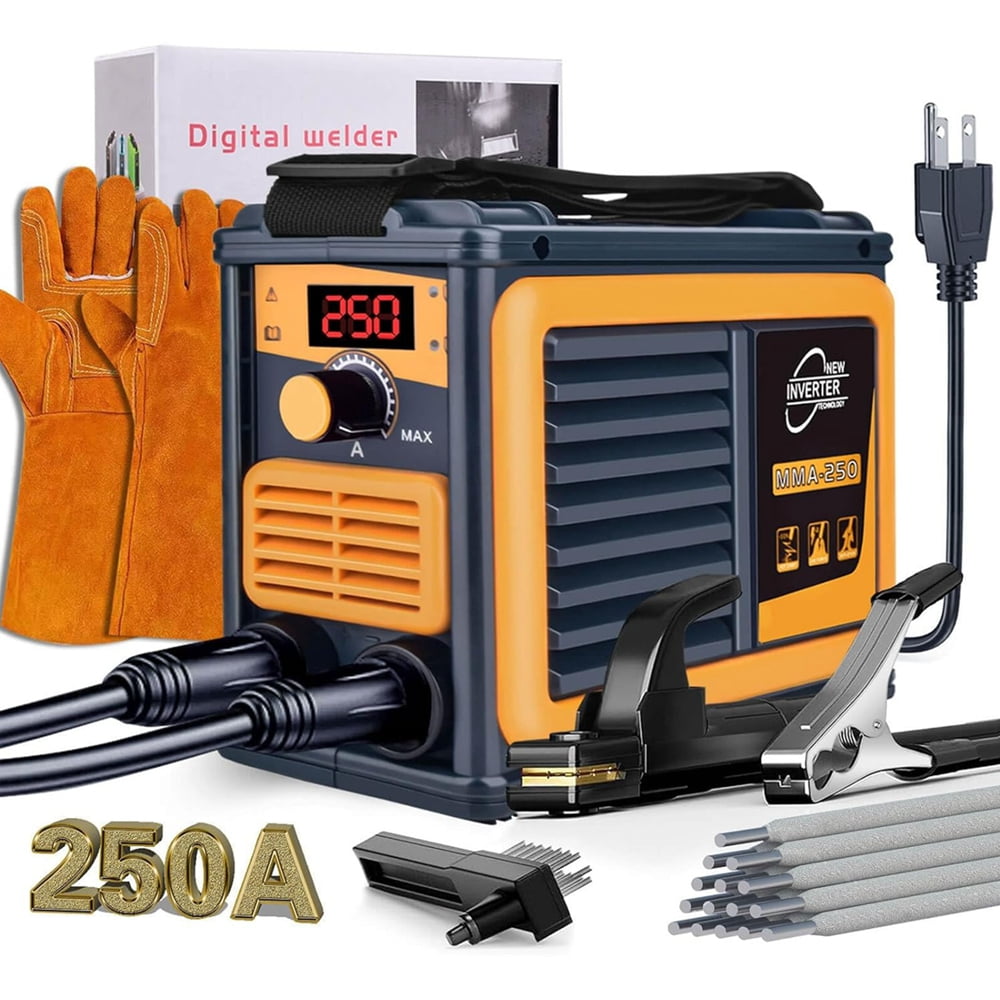 GNI 250A Small Portable Welding Machine, 10PCS Rods, Gloves, 3.7 lbs ...
