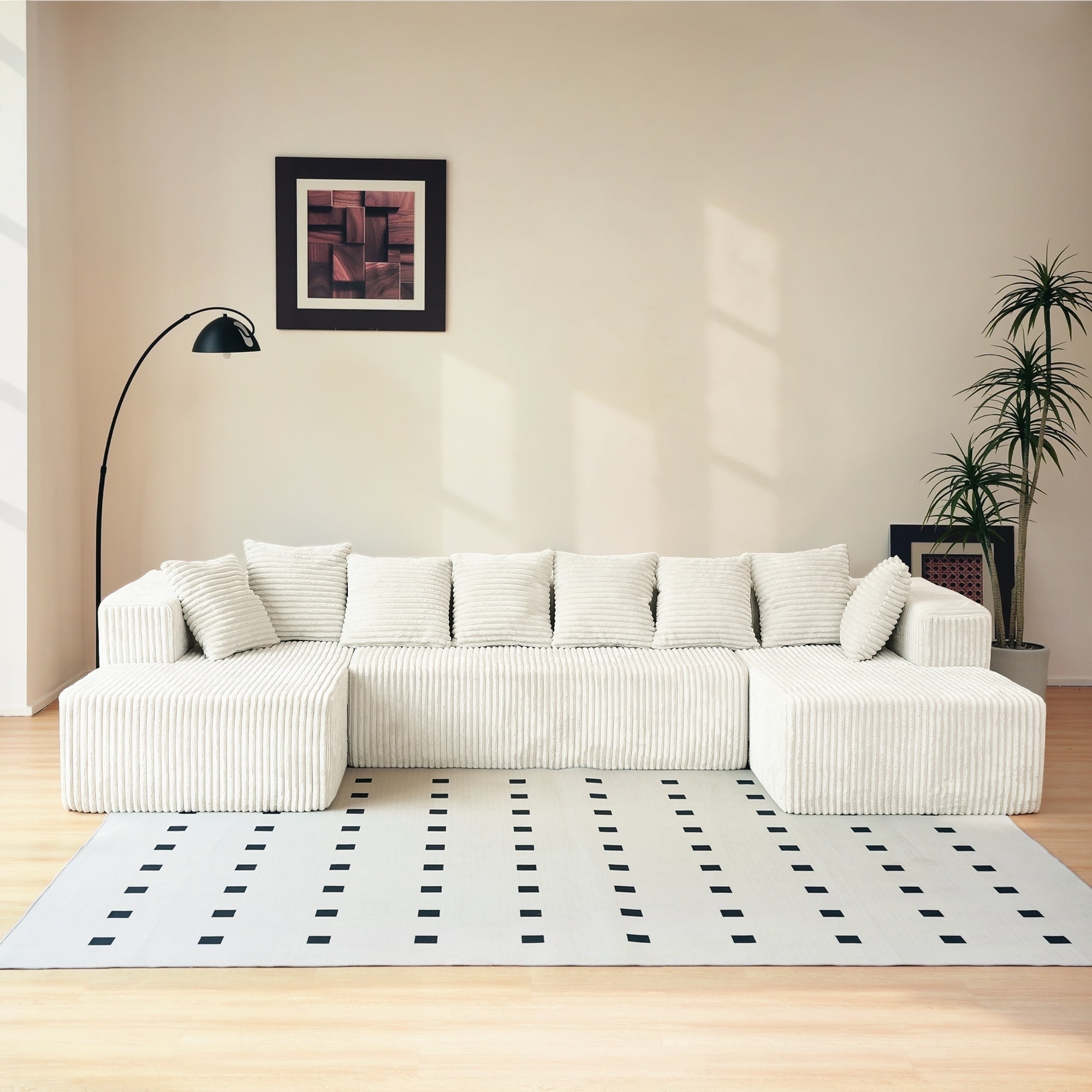 GNIXUU 130.3”Oversized Modular Sectional Sofa, Cloud Couch with Deep ...