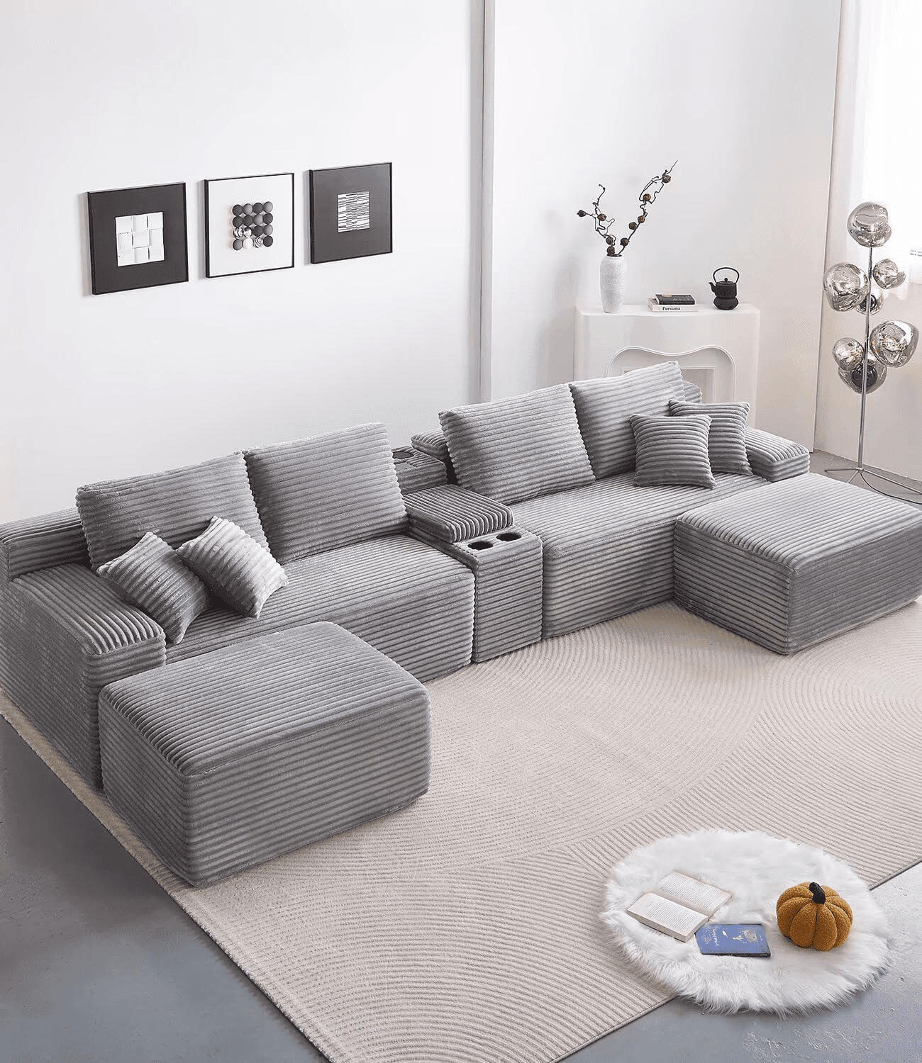 GNIXUU 150”Oversized Modular Sectional Sofa for Living Room, Cloud ...