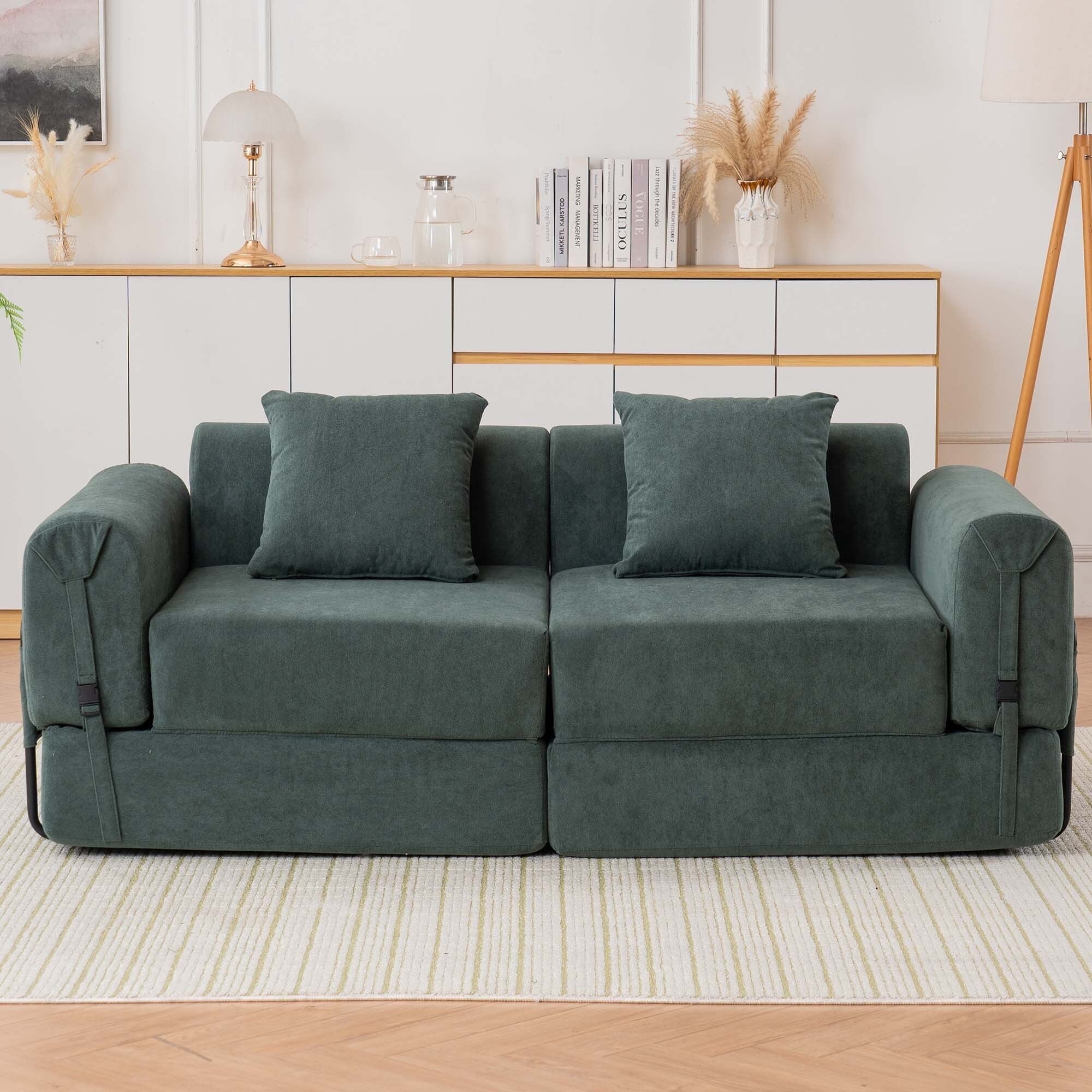 GNIXUU 71.25" Modern Modular Recliner Sofa, Convertible Sleeper Bed ...