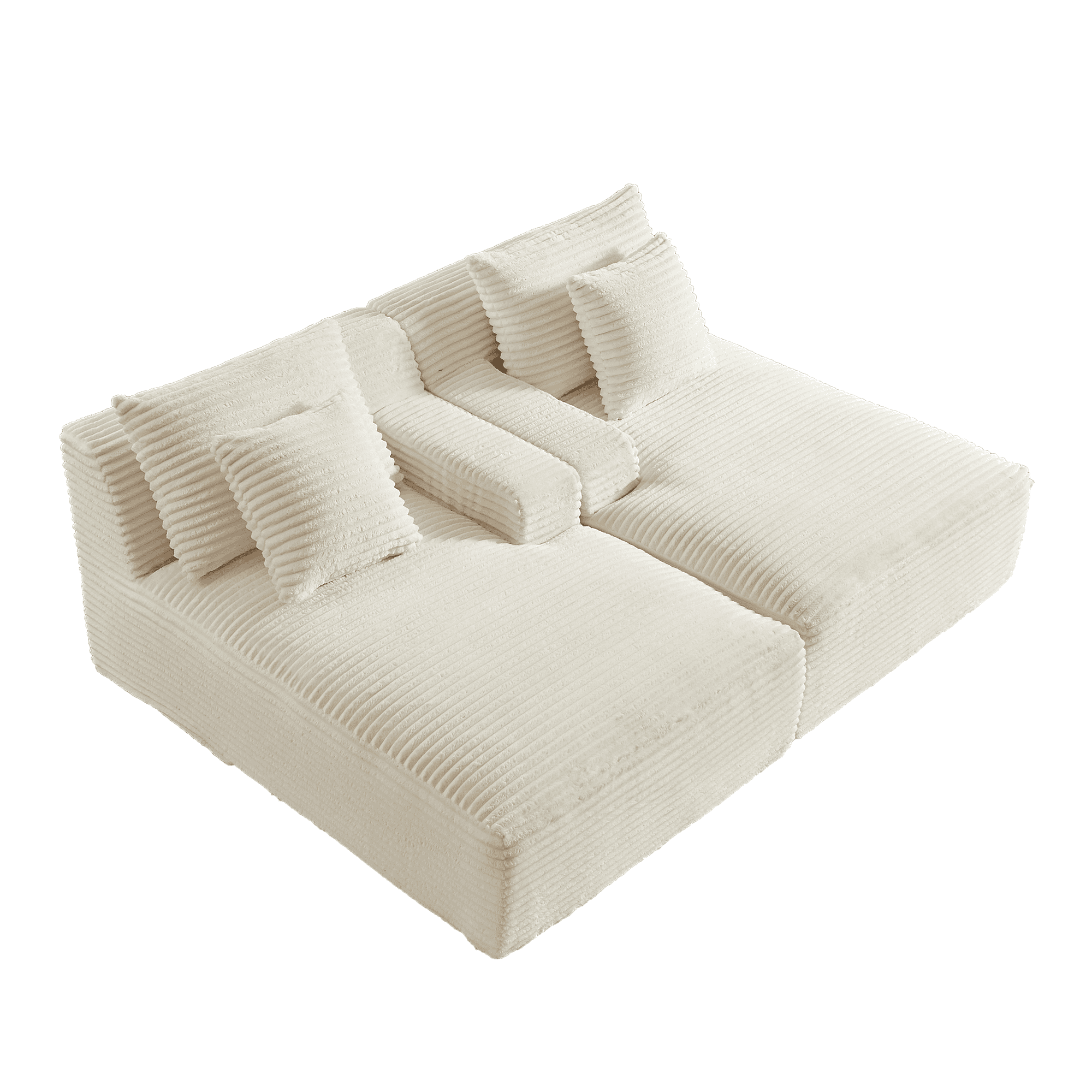 GNIXUU 78"Oversized Double Chaise Lounge Indoor, Corduroy Sleeper ...