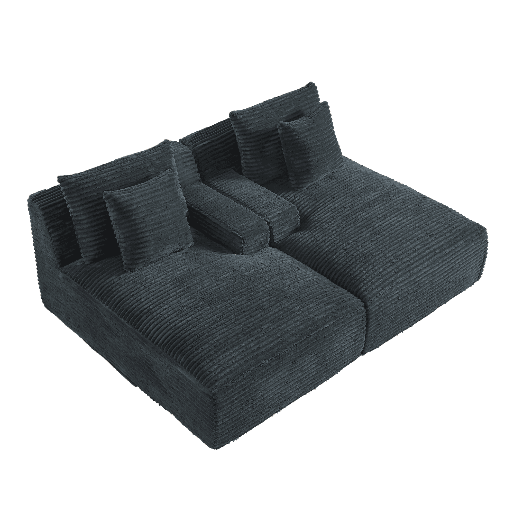GNIXUU 78"Oversized Double Chaise Lounge Indoor, Corduroy Sleeper ...