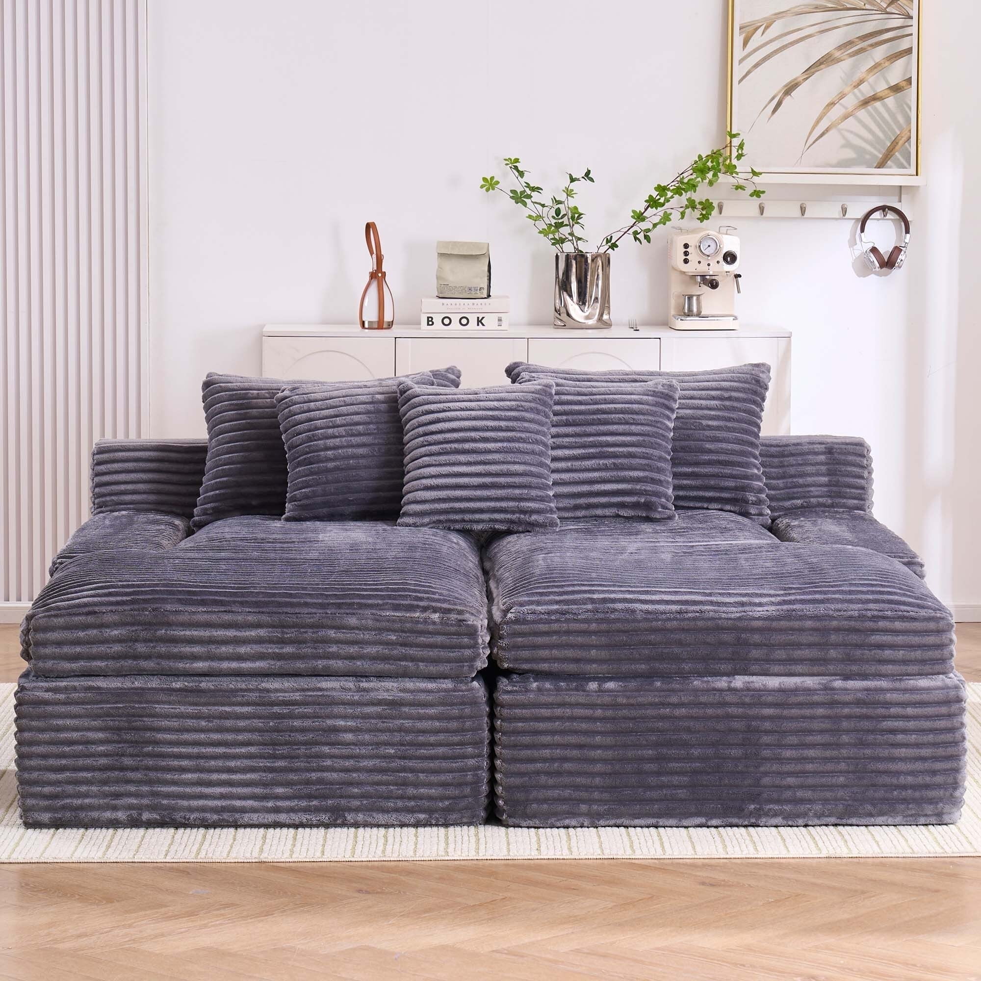 GNIXUU 79.5" Oversized Boneless Double Chaise Lounge Sofa, Indoor ...