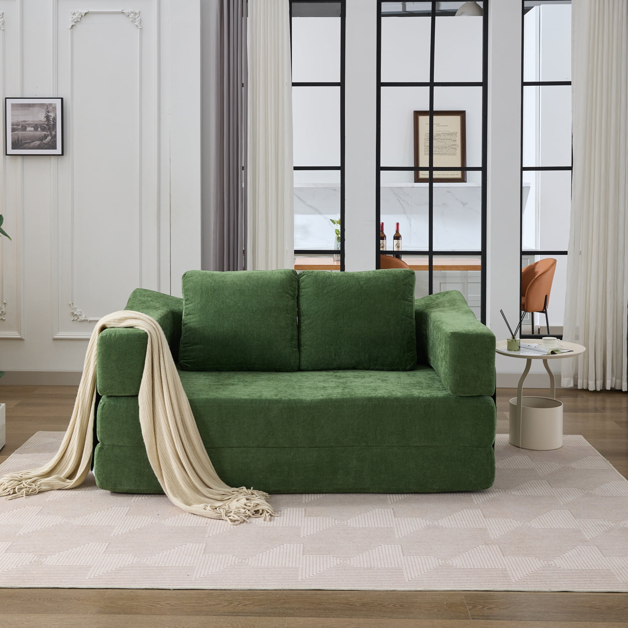 GNIXUU Modern Minimalist Sofa, Fold-Out Sofa Bed, Convertible Chair ...