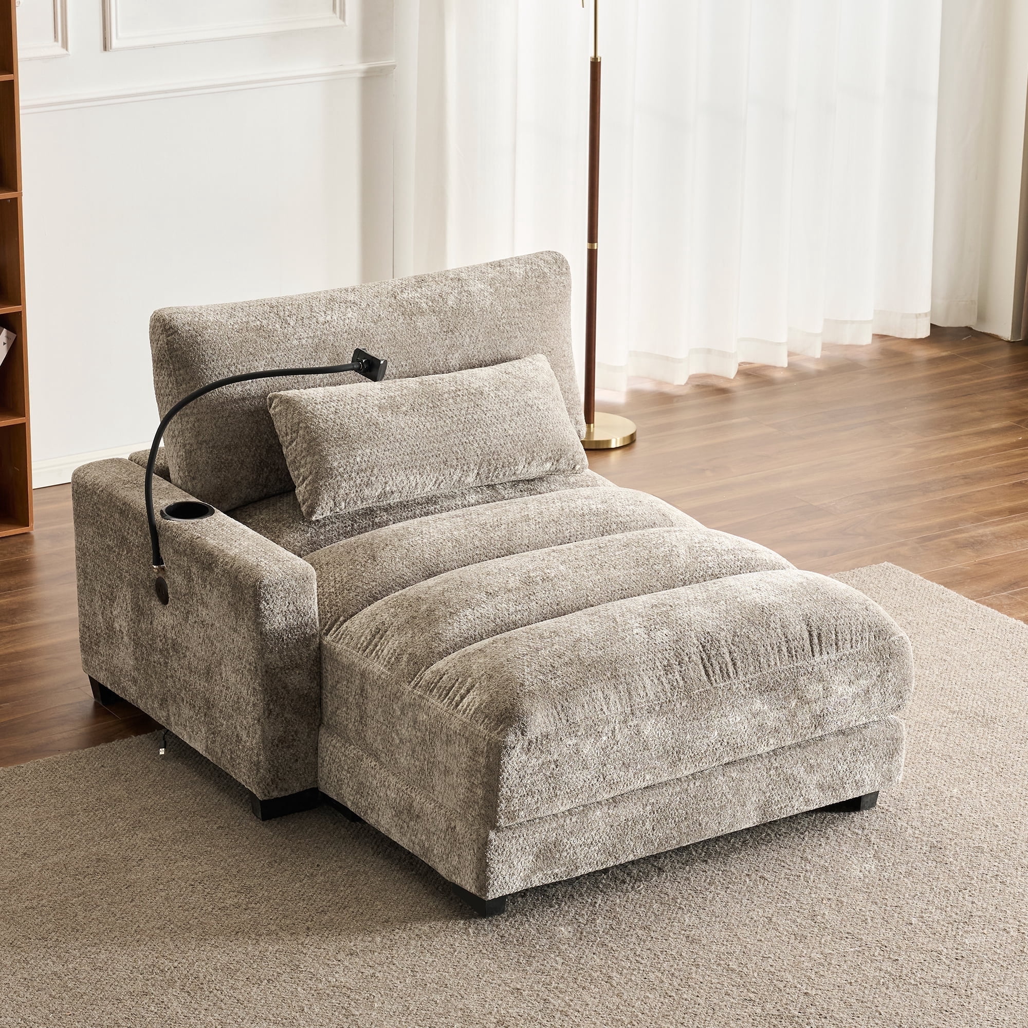 GNIXUU Oversized Chaise Lounge Reading Chair ,Indoor Comfy Sleeper Sofa ...