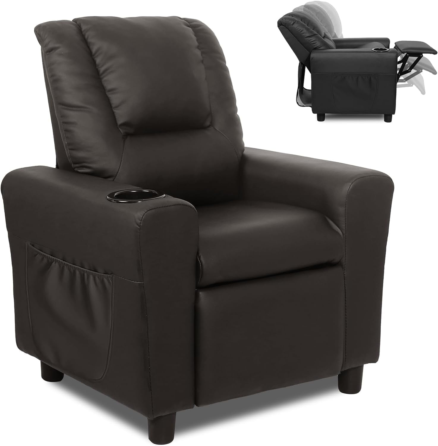 GNMLP Recliner Chair with Cup Holder,Toddler Recliner Chair with ...