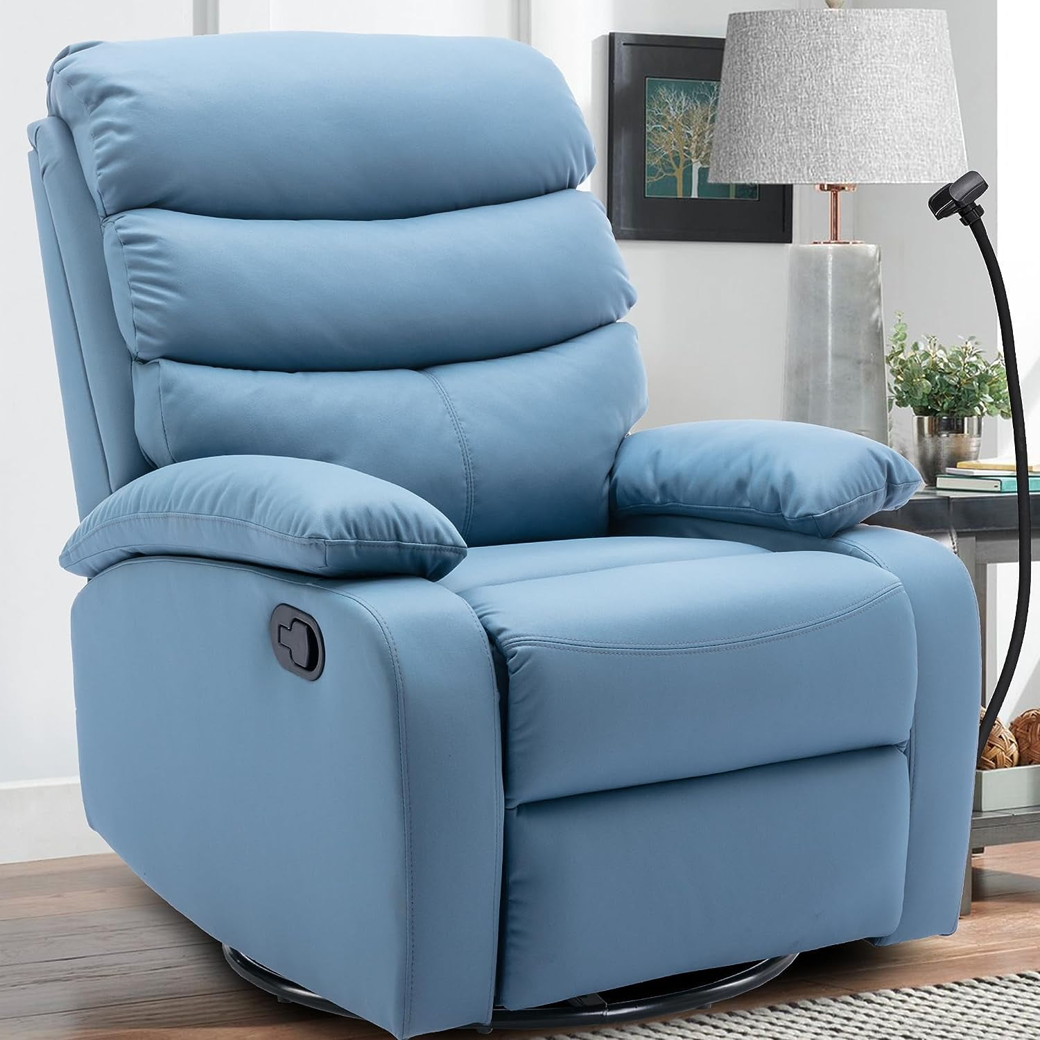 GNMLP Single Swivel Rocker Recliner Chairs,Manual Soft Armchair for ...