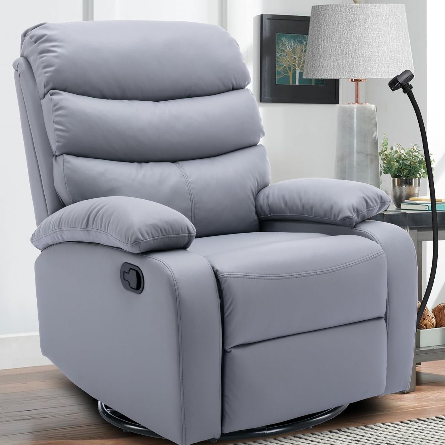 GNMLP Single Swivel Rocker Recliner Chairs,Manual Soft Armchair for ...