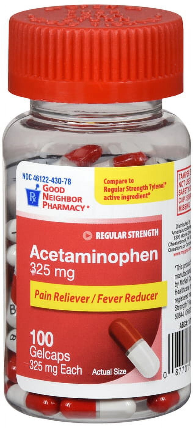 GNP Acetaminophen 325mg 100 Gelcaps HSA/FSA Eligible - Walmart.com