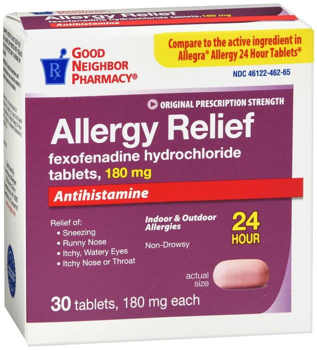 GNP Allergy Relief, 180mg, 30 Tablets - Walmart.com