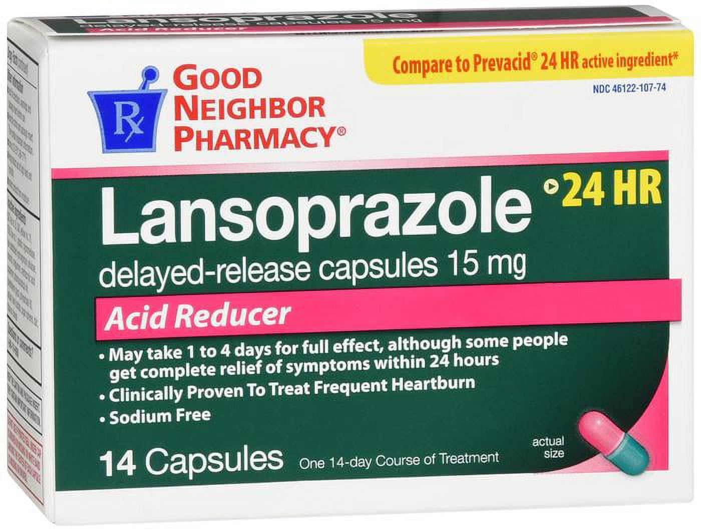 GNP Lansoprazole 24 Hour Delay Release Capsule 15mg, 14 Capsules ...
