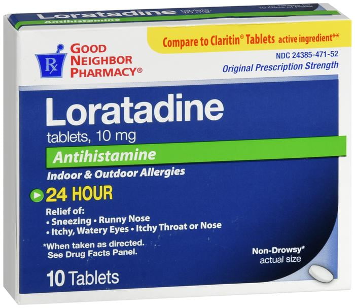 GNP Loratadine 24HR 10mg Tablets- 10count - Walmart.com