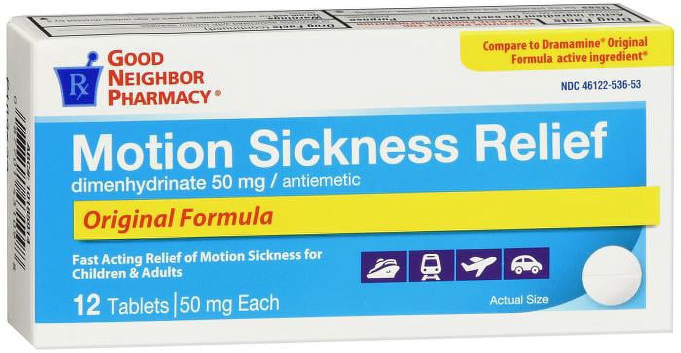 GNP Motion Sickness Relief 50mg, 12 Tablets HSA/FSA Eligible - Walmart.com