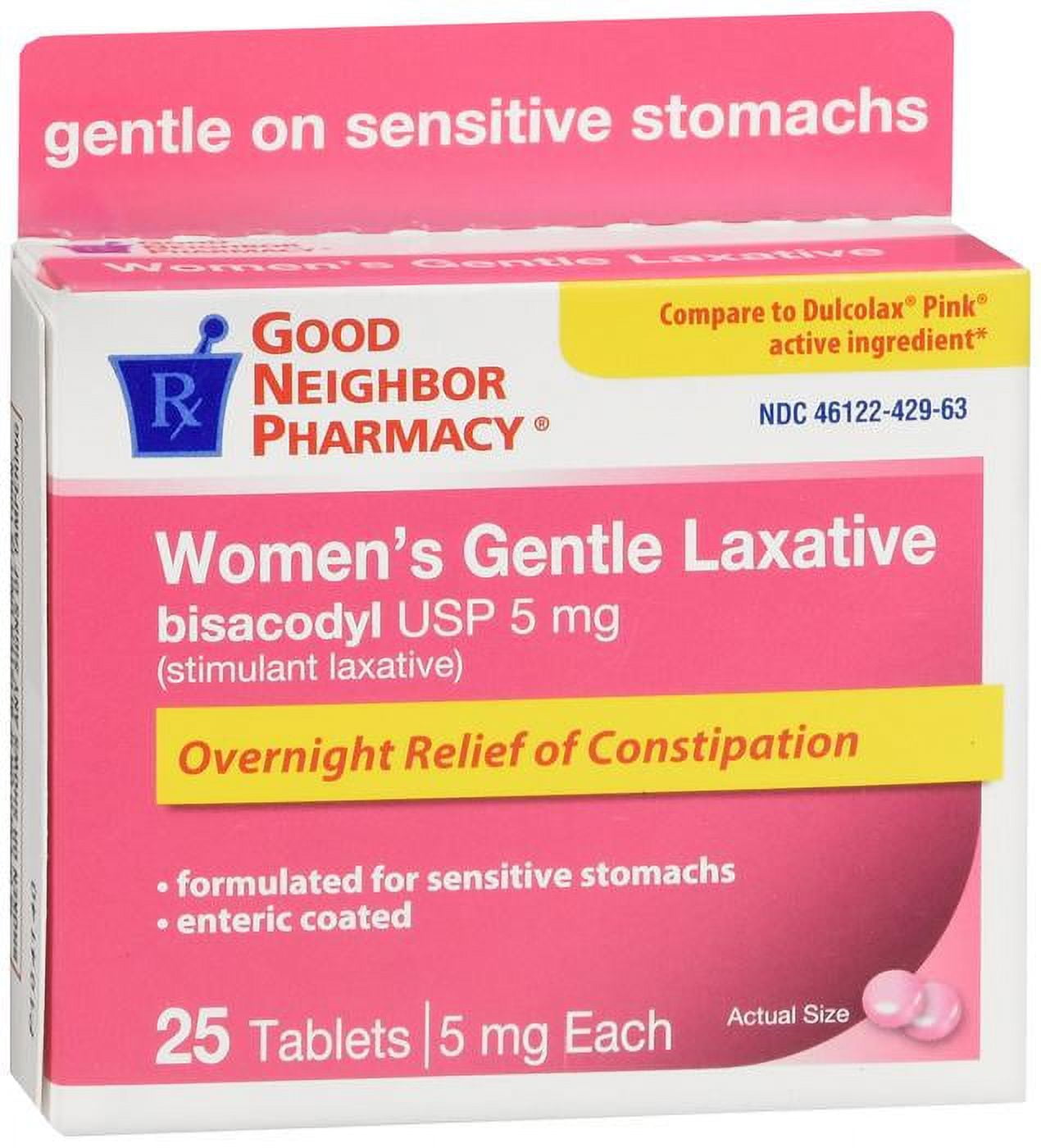 GNP Women's Laxative Gentle Tablets, 25ct HSA/FSA Eligible - Walmart.com