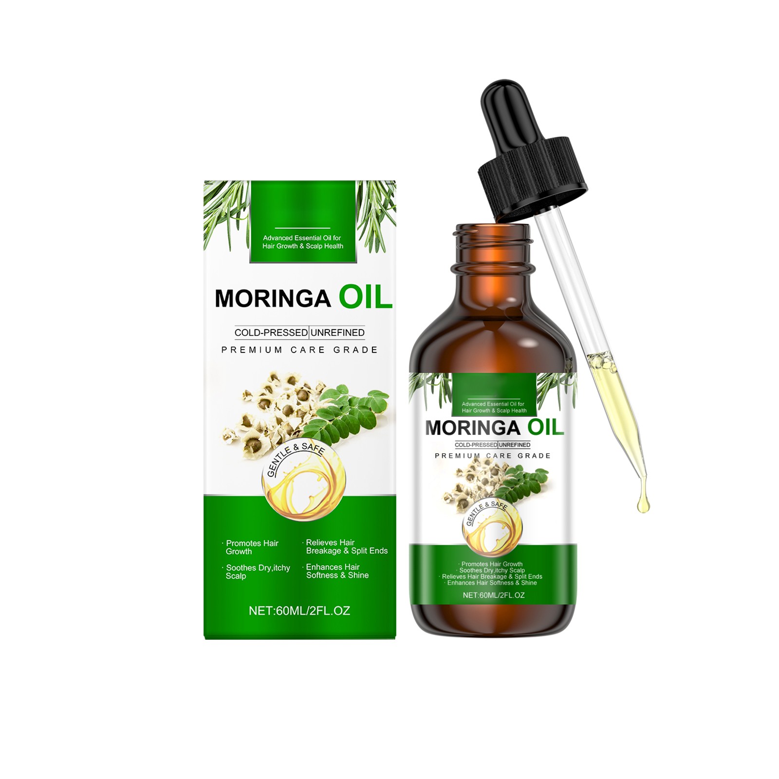 GNYZ Moringa Hair Oil Promotes Growth Strengthens Scalp Health Reduces ...