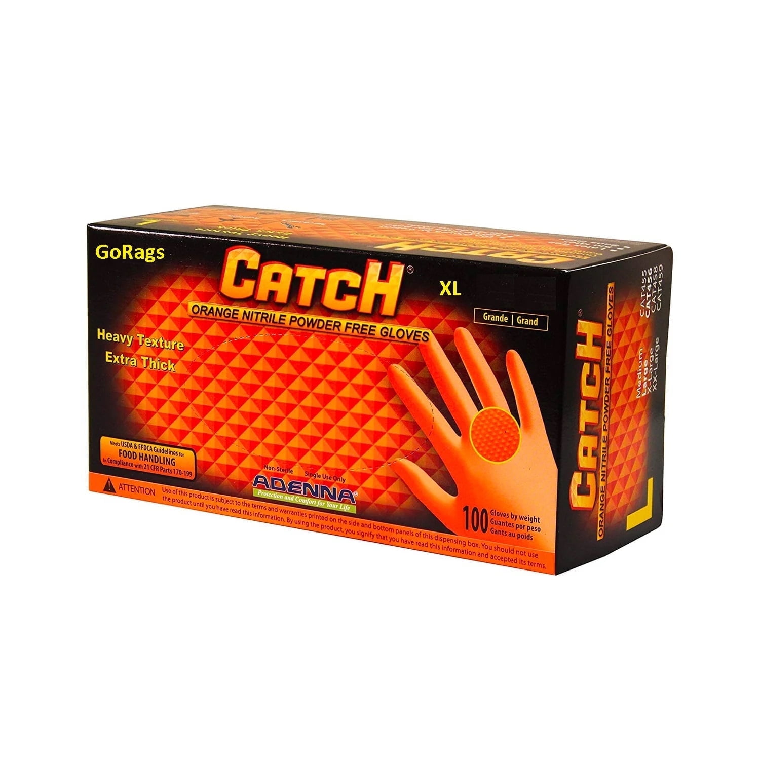 GO RAGS Hospeco Unisex Disposable Orange Gloves, XL, 100-Piece ...