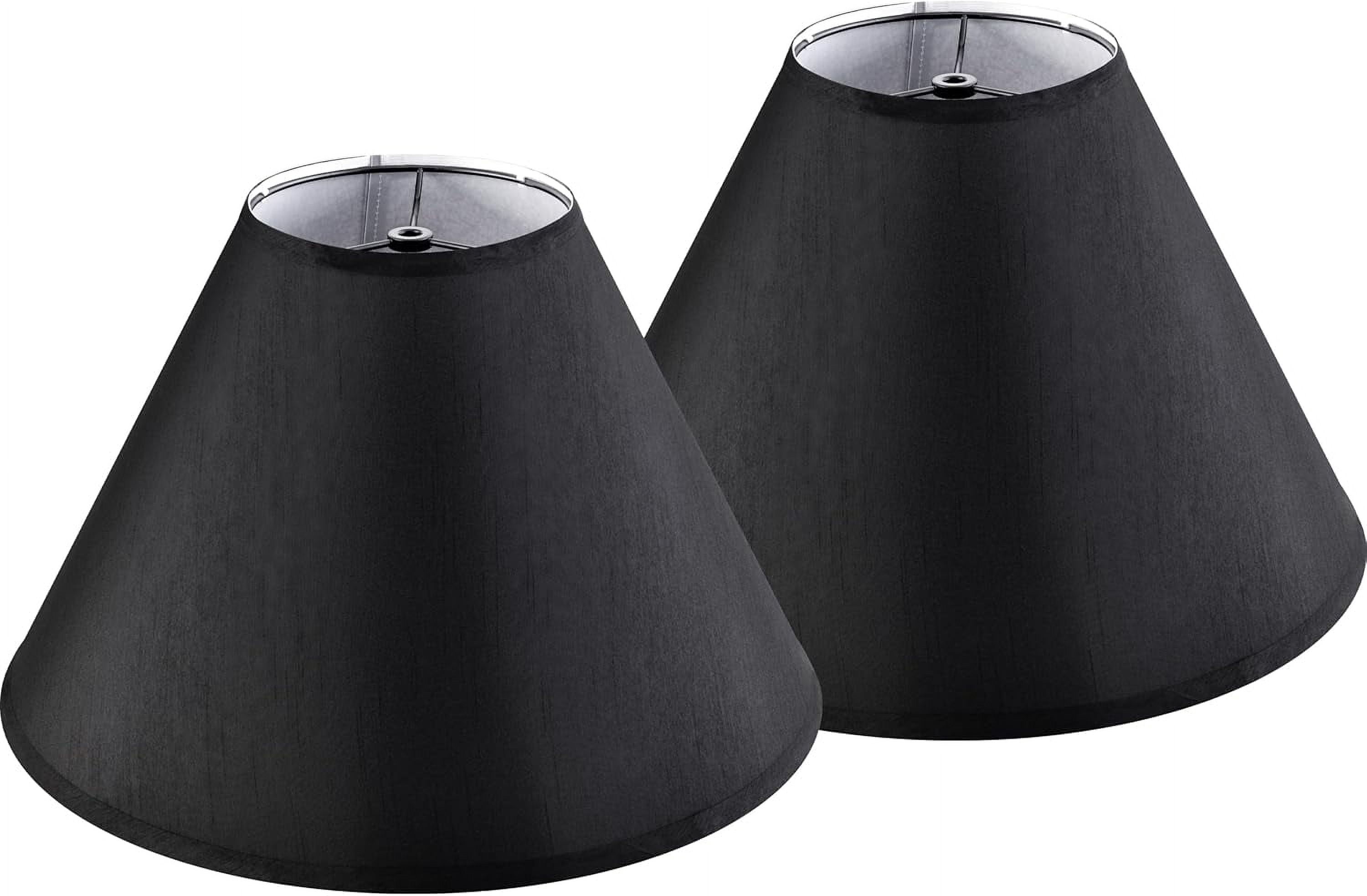 GO&SO Set of 2 Black Lamp Shade Fabric Large Lamp Shades,Barrel Lamp ...