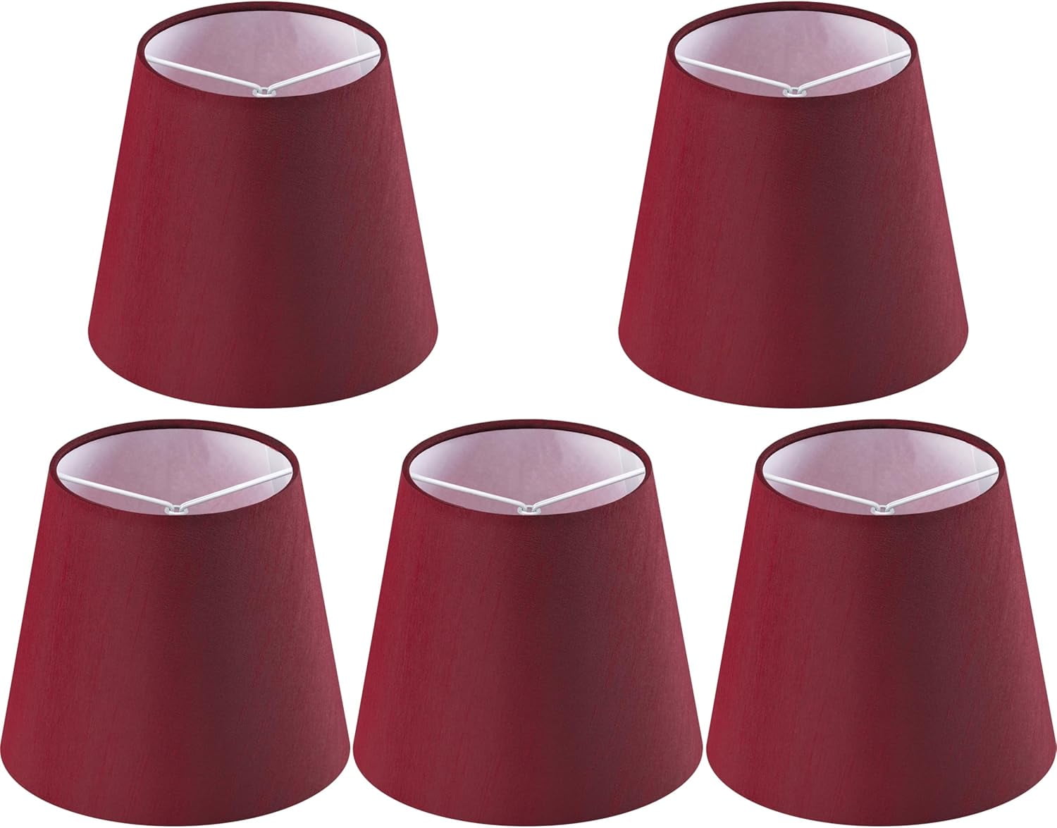 GO&SO Set of 5 Burgundy Small Lamp Shades,4" Top x 6" Bottom x 5 ...