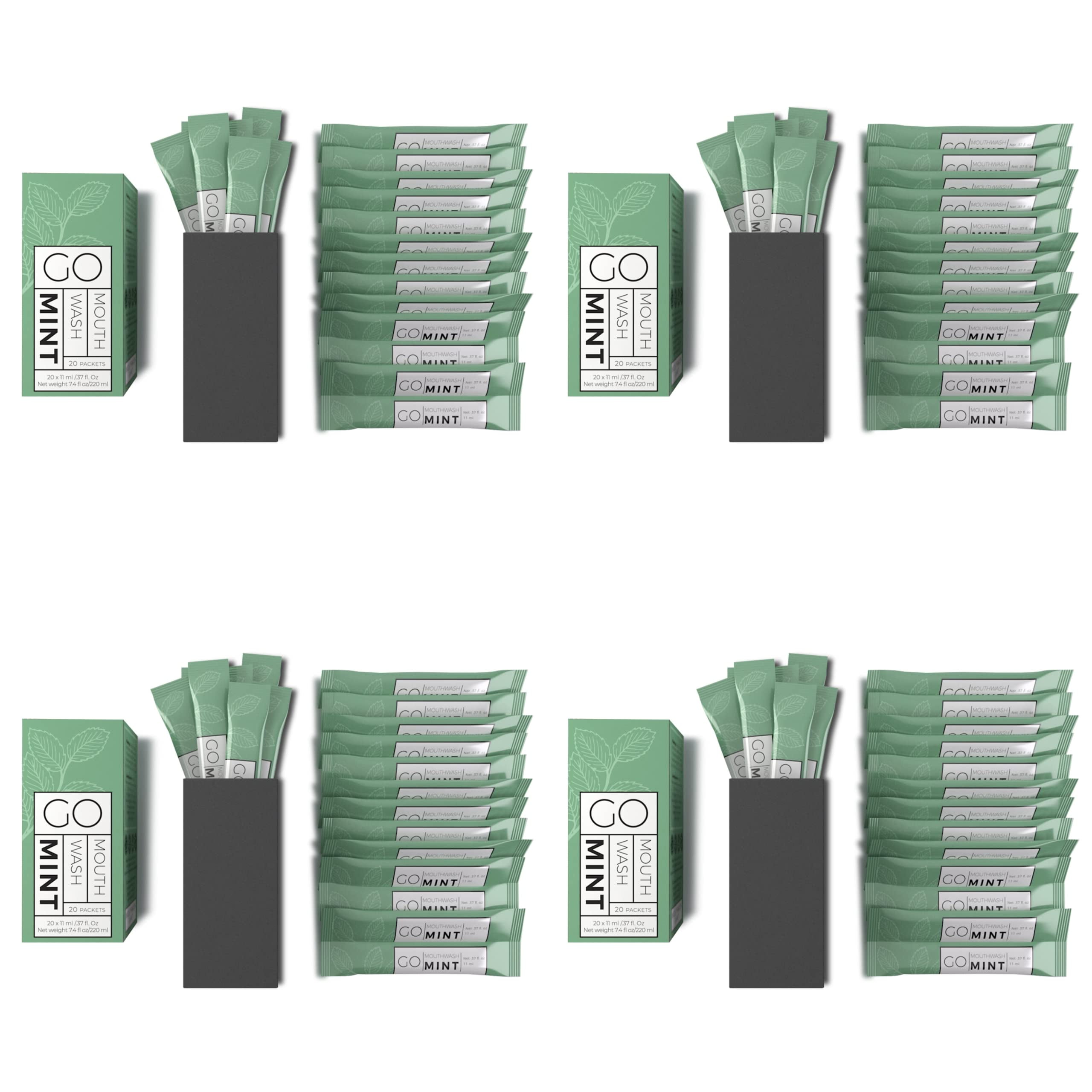 GO TSA Compliant Travel Size Mint Mouthwash Packets | Reduces Bottle ...