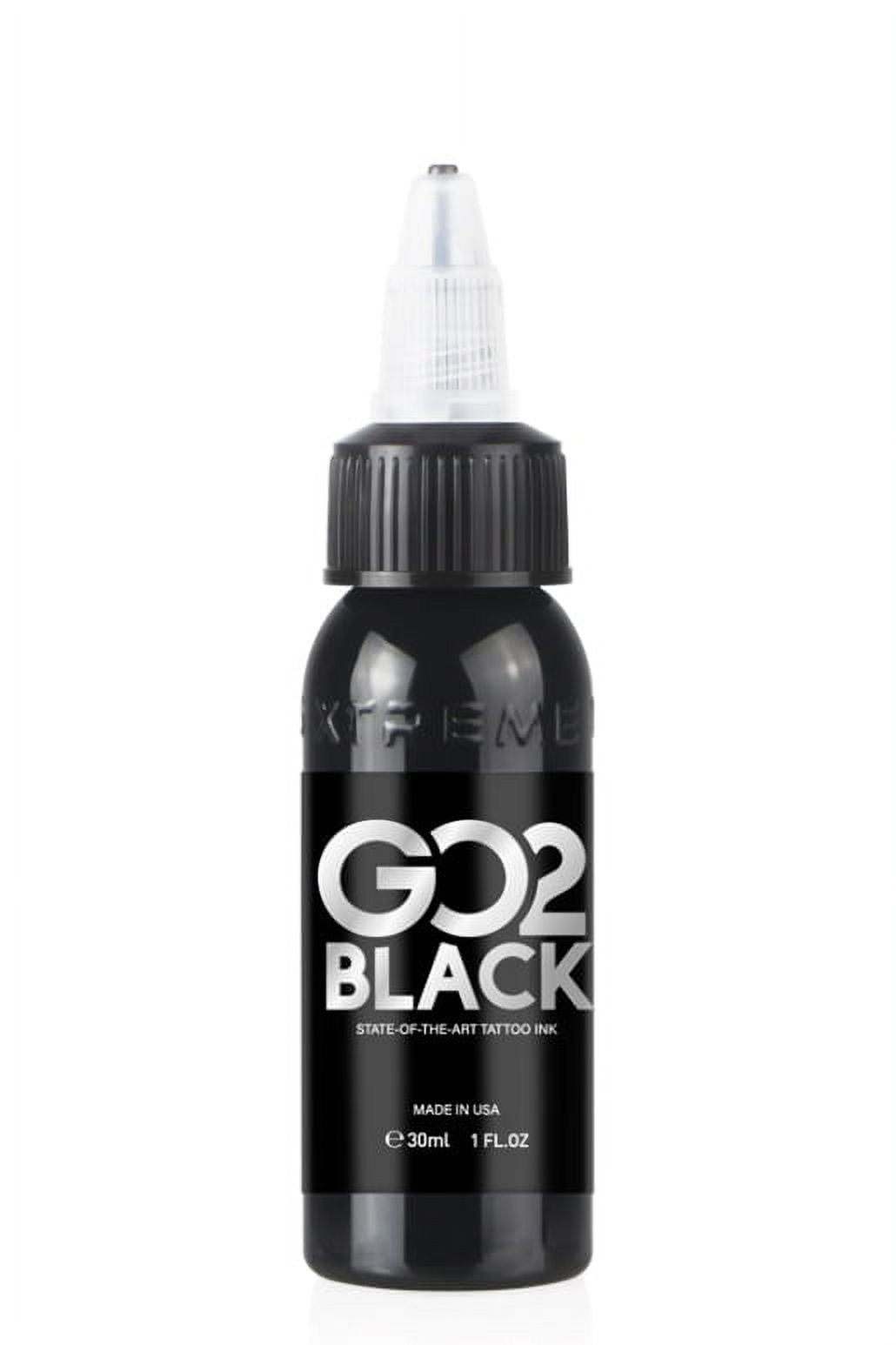 GO2 BLACK 1-oz Xtreme Tattoo Ink Solid Dark Lining Shading Bold ...
