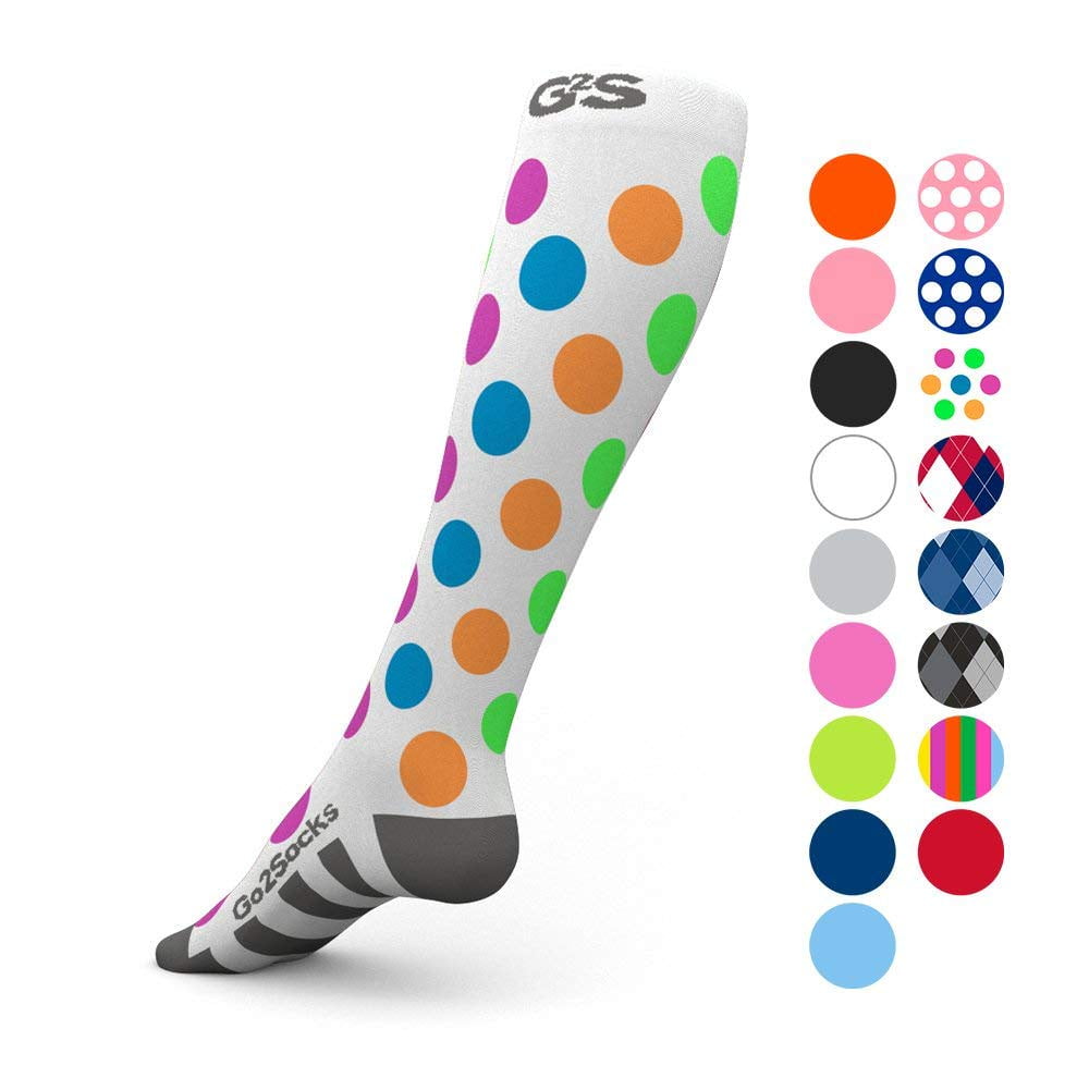GO2 Compression Socks for Men Women Nurses Runners 20-30 mmHG (high ...