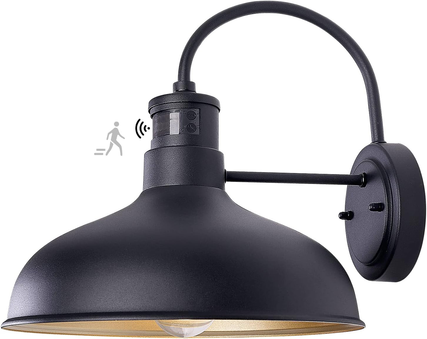 GOALPLUS 12" Motion Sensor Outdoor Barn Lights, Dusk to Dawn Black ...