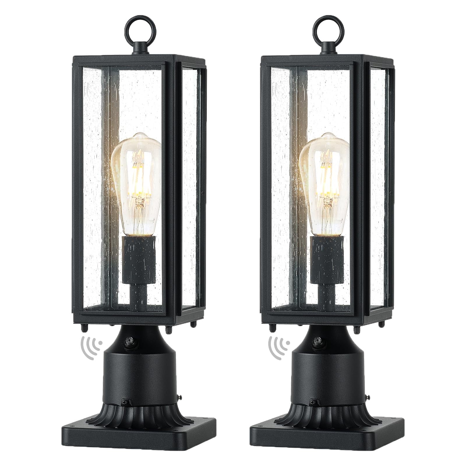 GOALPLUS 2 Pack Outdoor Post Lights with Dusk to Dawn, 18.5 Inch High ...