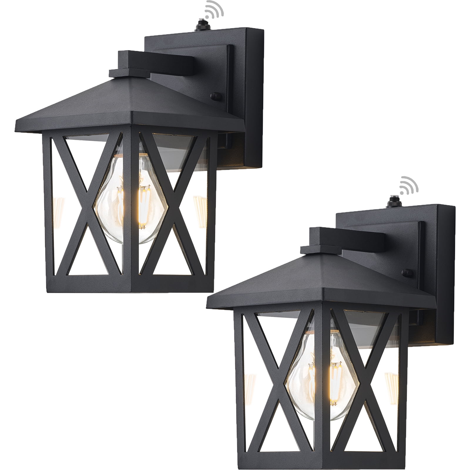 GOALPLUS Small Dusk to Dawn Outdoor Wall Coach Light Fixture Black ...