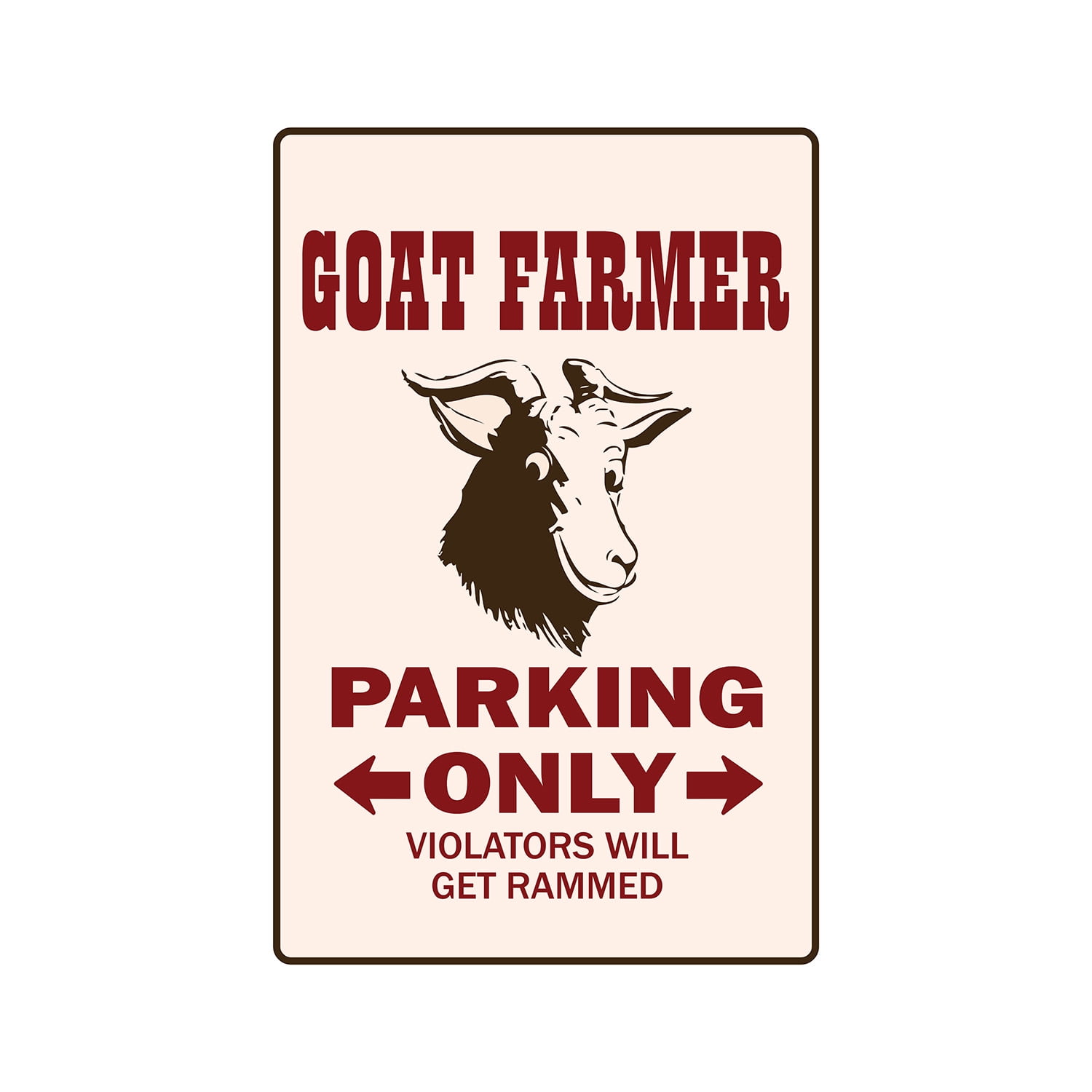 GOAT FARMER Sign goats parking signs farm livestock dairy milk farming ...