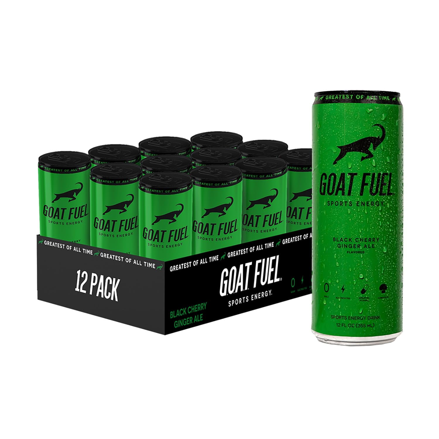 GOAT Fuel® Preworkout Sports Energy Drink, Sugar-Free, Black Cherry ...