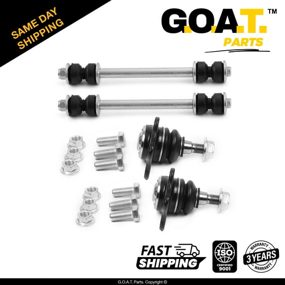GOAT Parts - 4 PC Front Sway Bar & Upper Ball Joint Kit for Dodge Ram ...