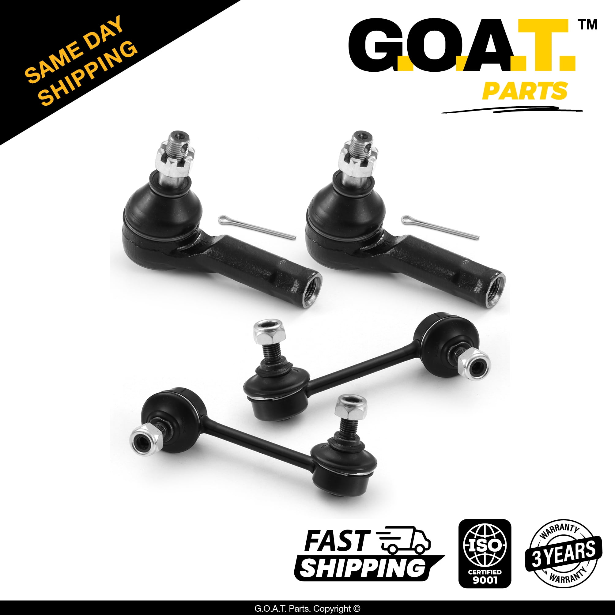 GOAT Parts - 4 PC Outer Tie Rod End & Front Sway Bar Kit for Ford Probe ...