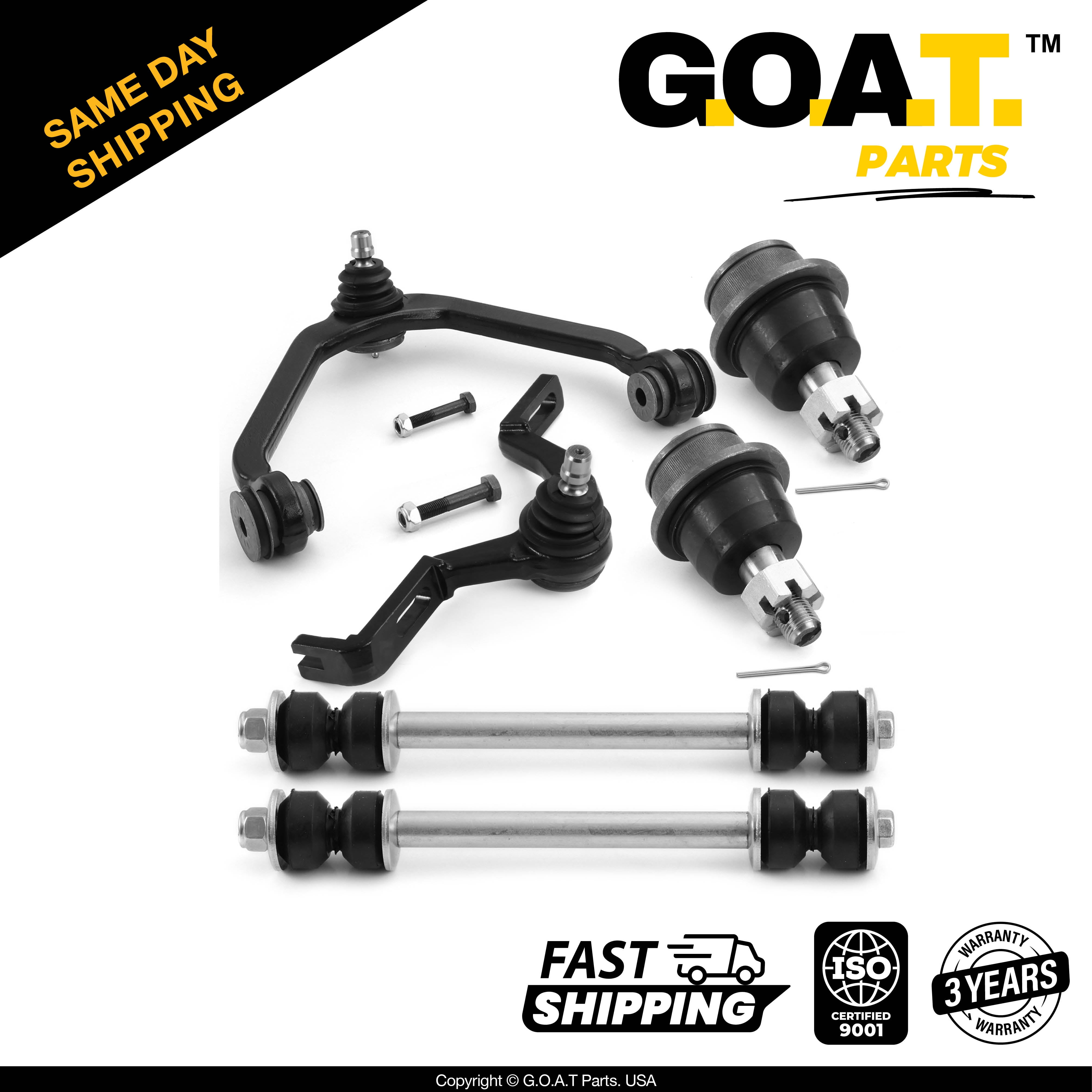 GOAT Parts - 6 PC Front Control Arm Kit for Ford Ranger 4WD Explorer ...