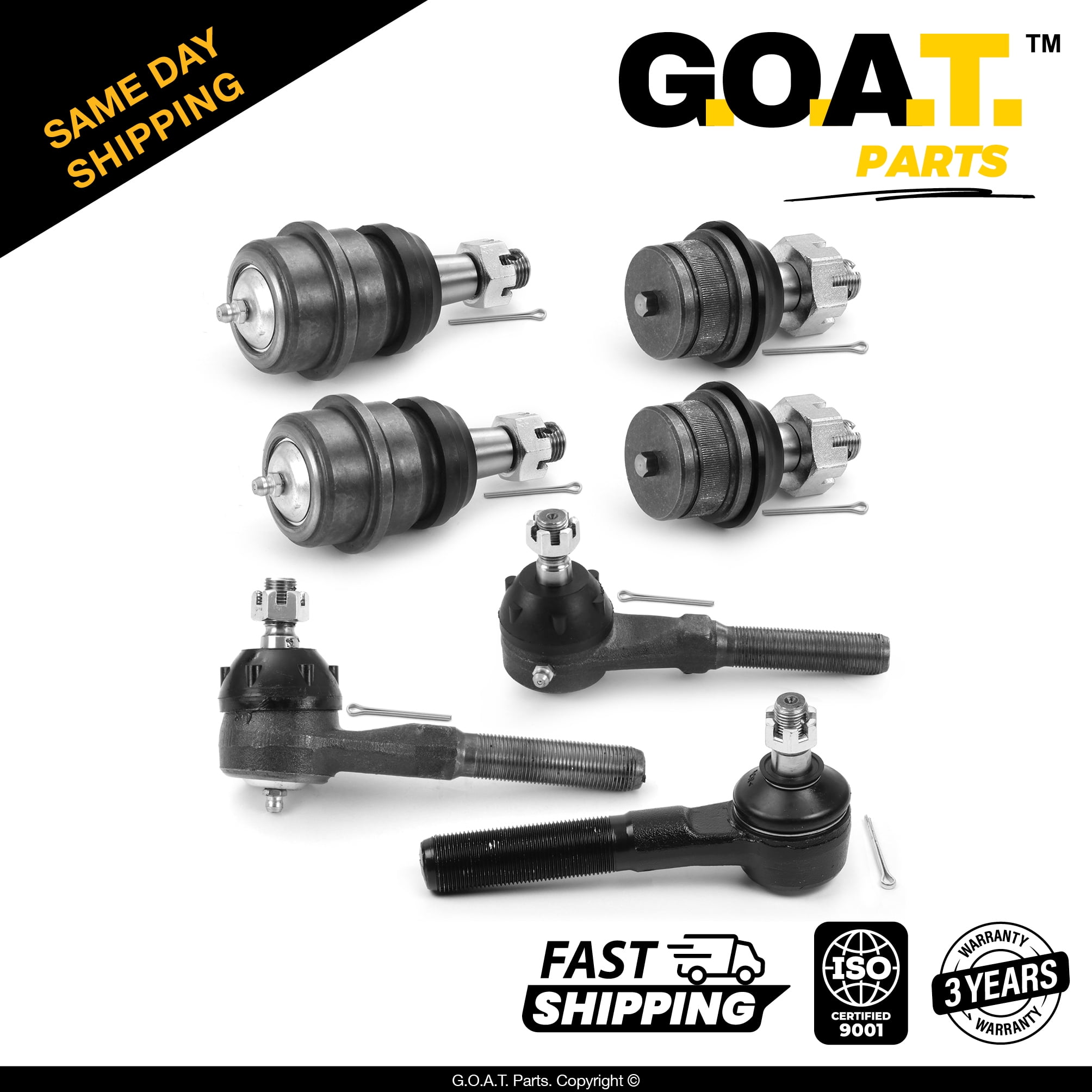 GOAT Parts - 7 PC Front End Suspension Kit for Jeep TJ Grand Cherokee ...